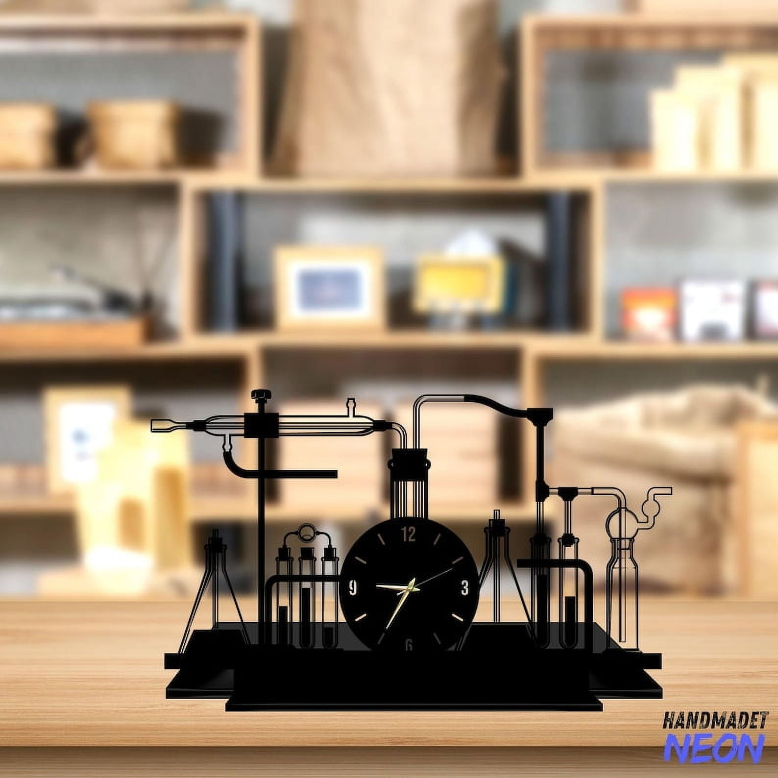 Handmadetneonsign Laboratory Equipment Tabletop Metal Clock, Chemistry ...
