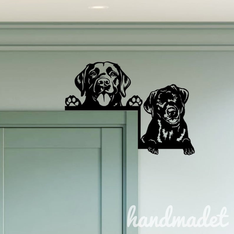 Handmadetneonsign Labrador Door Corner Sign, Labrador Dog Metal Door ...