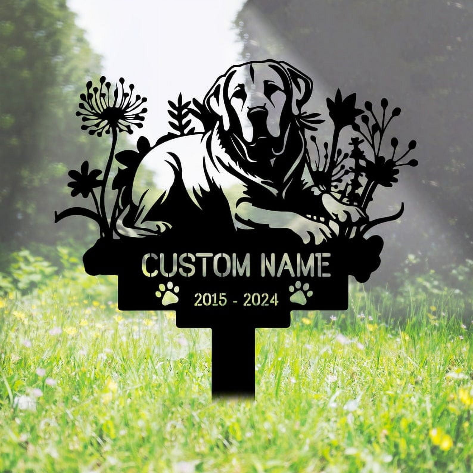 Handmadetneonsign Labrador Memorial Metal With Stake, Labrador Metal ...