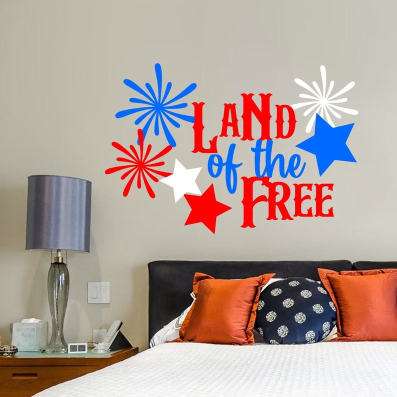 Handmadetneonsign Land Of The Free Words Metal Wall Art Light, 4th Of ...