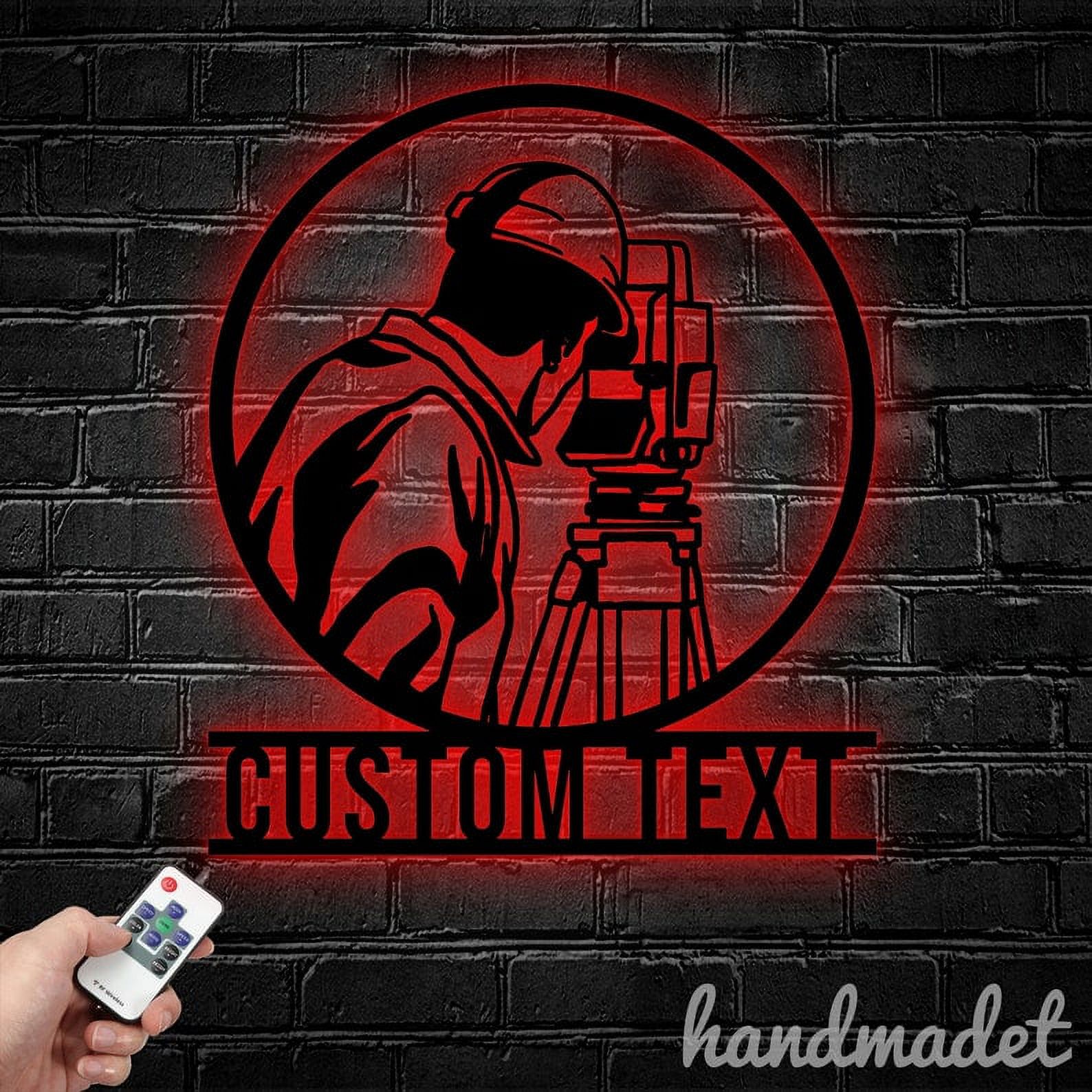 Handmadetneonsign Land Surveyor Metal Wall Art, Surveyor Metal Sign ...