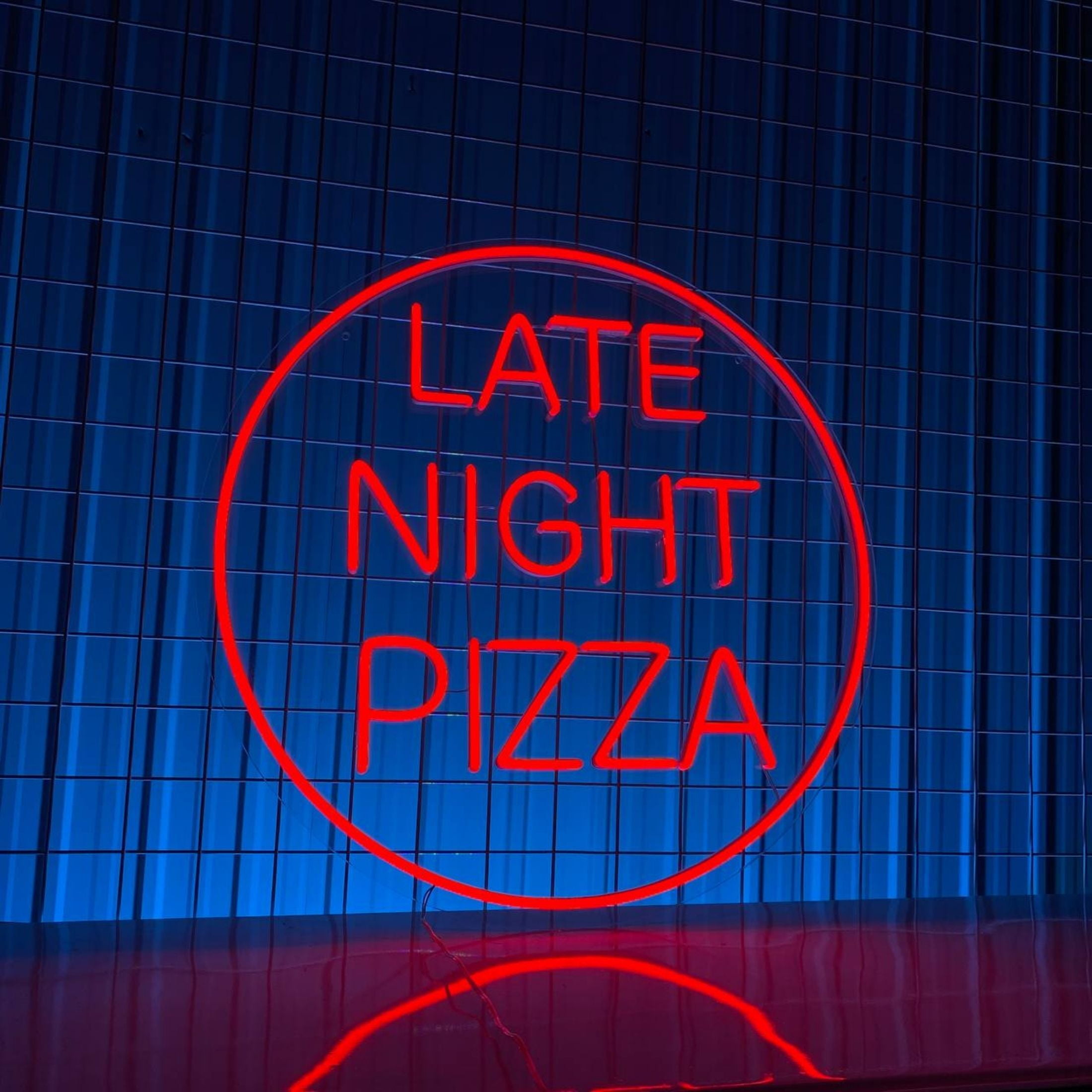 Handmadetneonsign Late Night Pizza Neon Sign, Pizza Restaurant Wall Art ...