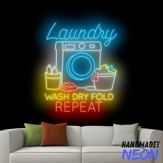 Handmadetneonsign Laundry Neon Sign, Laundry Machine Led Sign, Laundry ...
