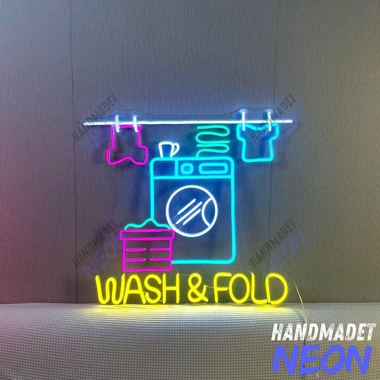Handmadetneonsign Laundry Neon Sign, Laundry Service Wall Decor ...