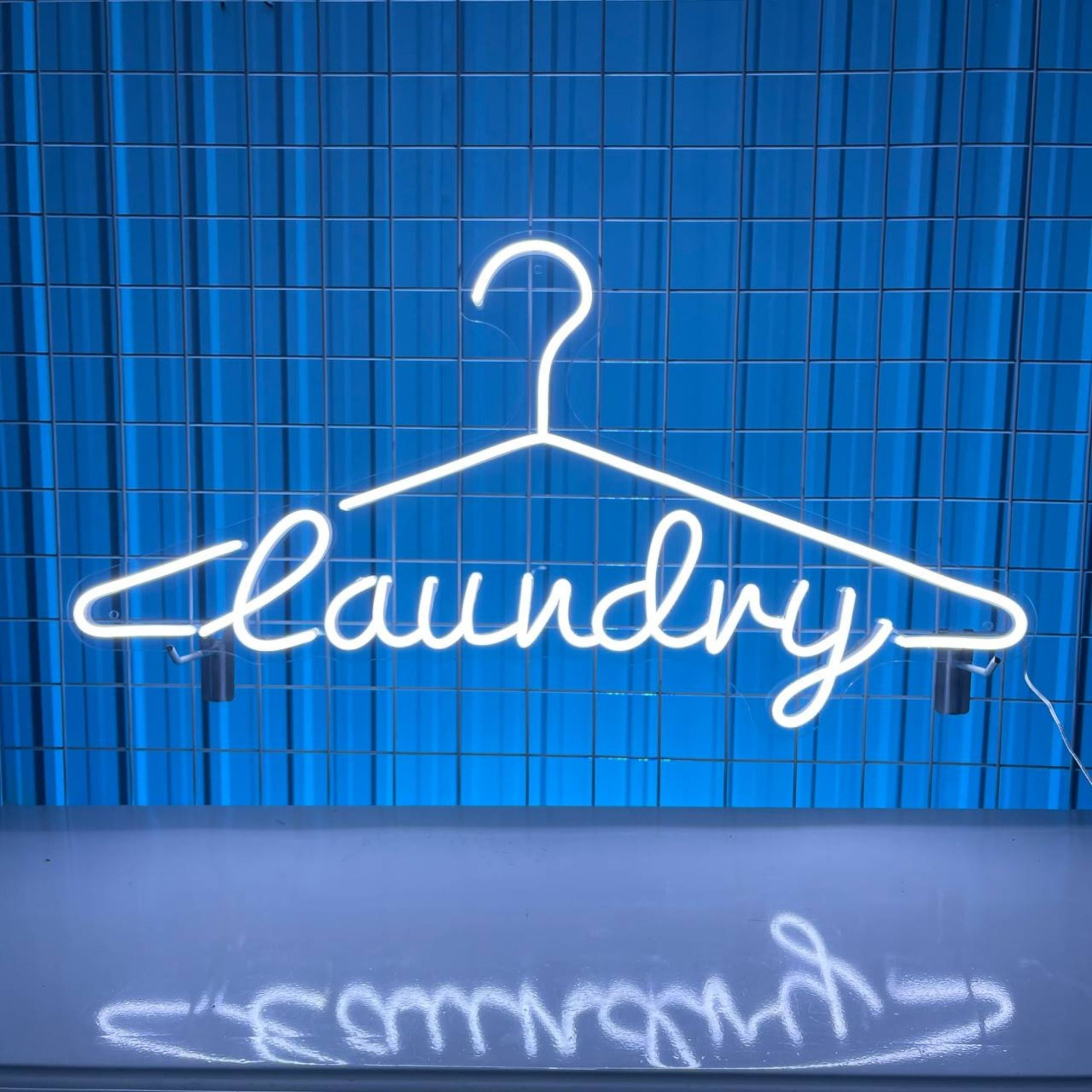 Handmadetneonsign Laundry Neon Sign, Wardrobe Hanger Wall Art Decor ...