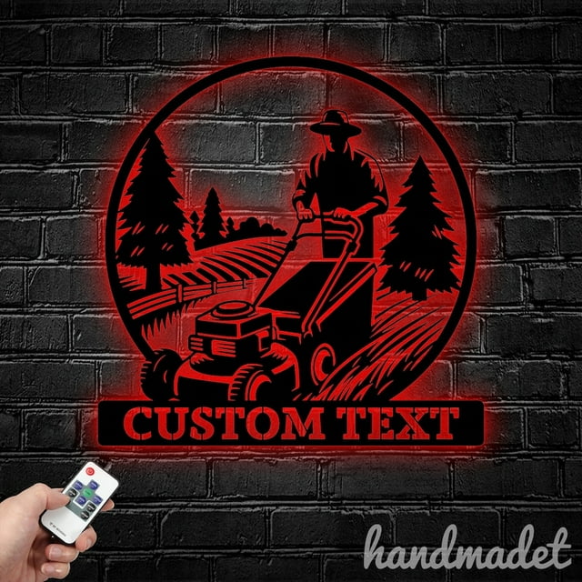 Handmadetneonsign Lawn Mower Metal Wall Art, Mower Metal Sign Wall ...