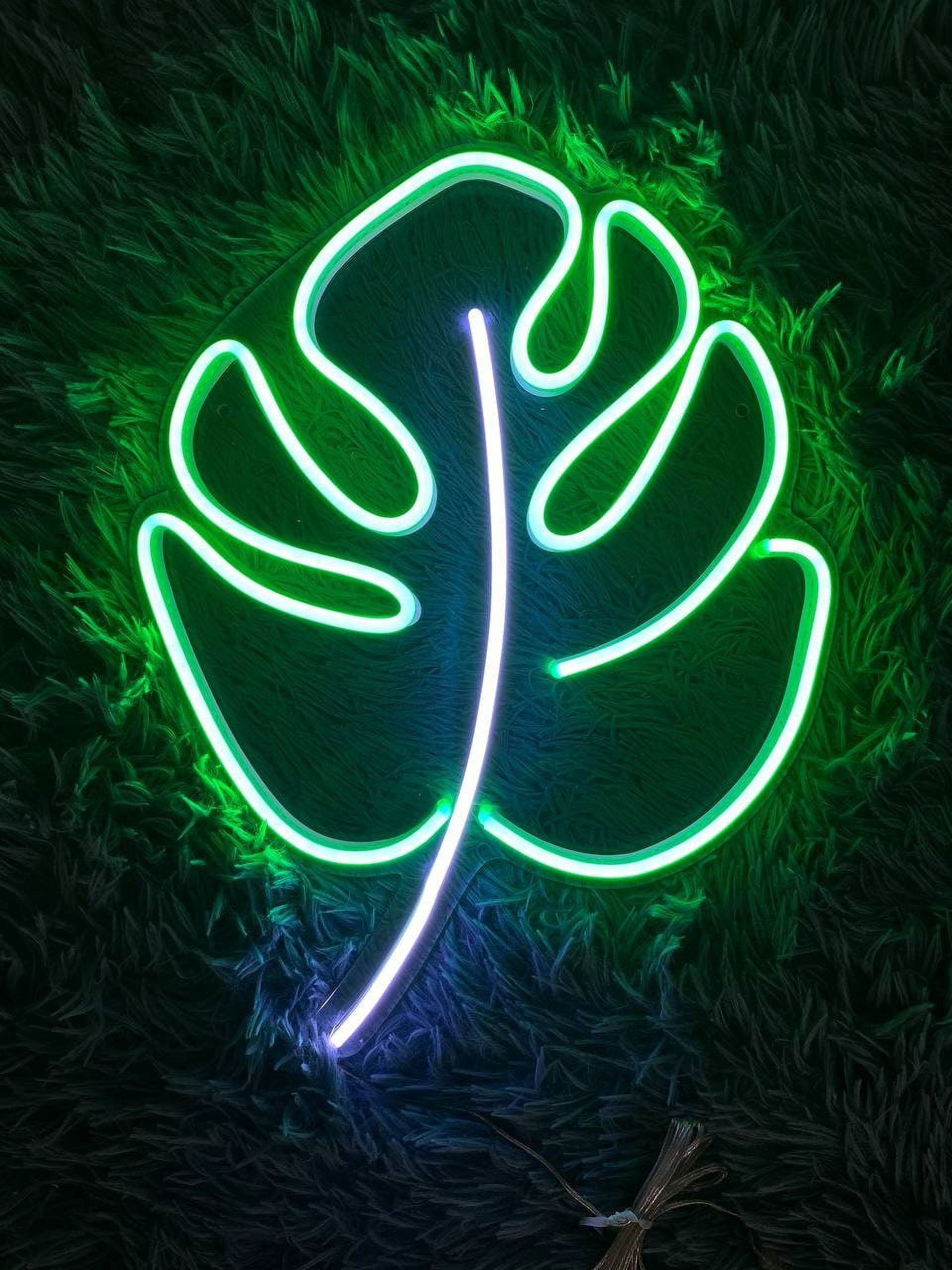 Handmadetneonsign Leaf Led Sign, Leaf Neon Sign, Wall Decor, Leaf Led ...