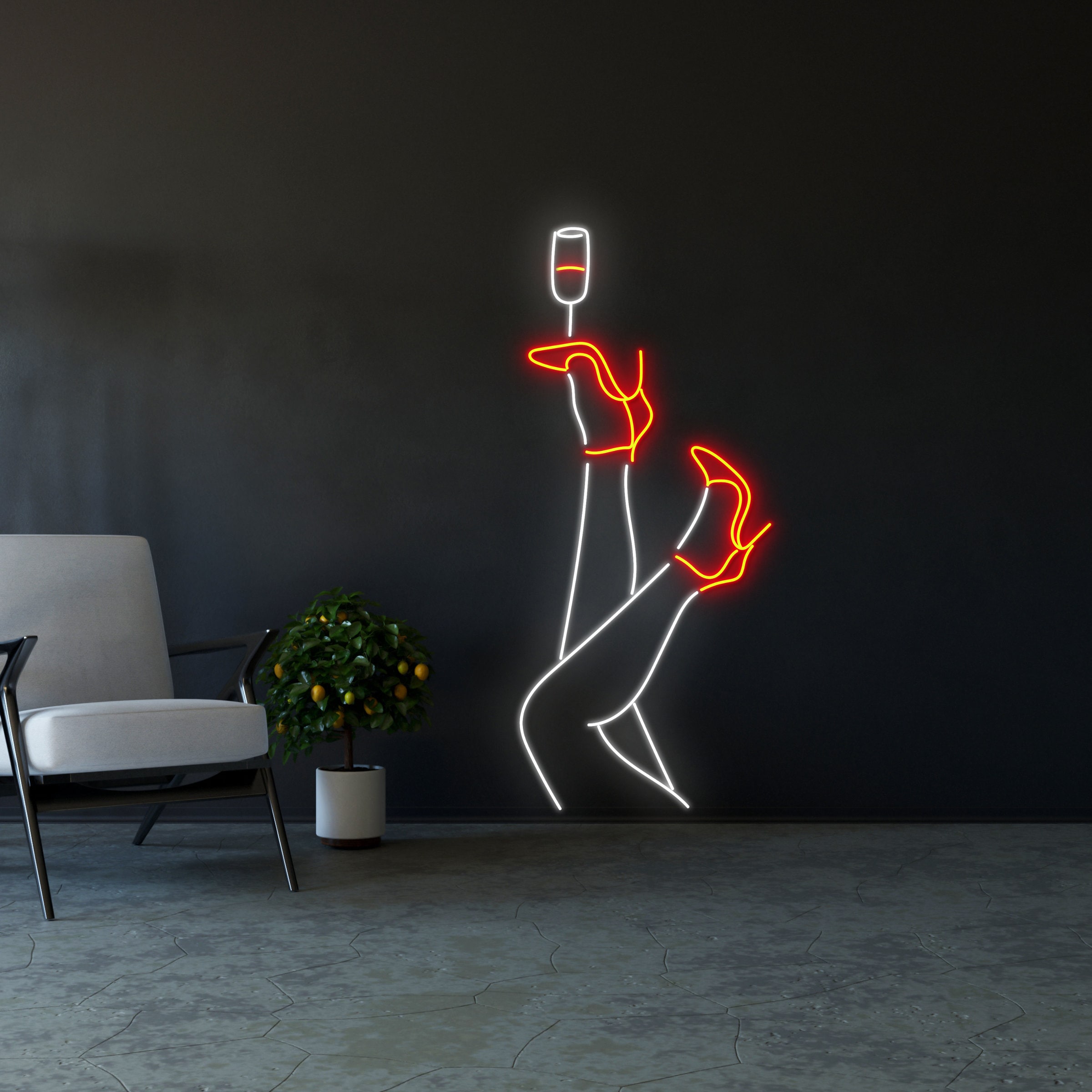 Handmadetneonsign Legs with Wine Glass Led Sign, Sexy Legs Led Sign ...