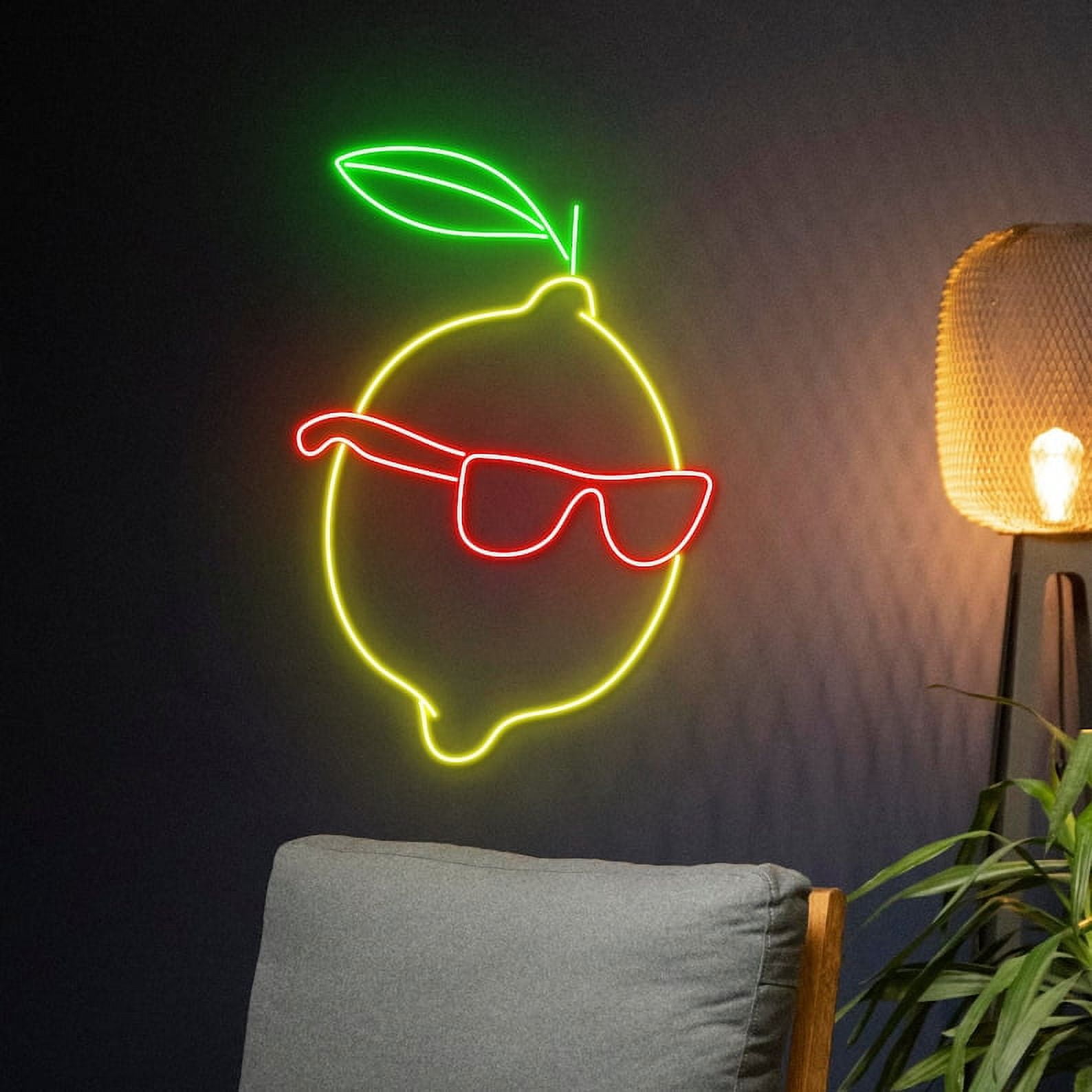 Handmadetneonsign Lemon Glasses Neon Sign, Lemon LED Sign, Lemon Fruit ...
