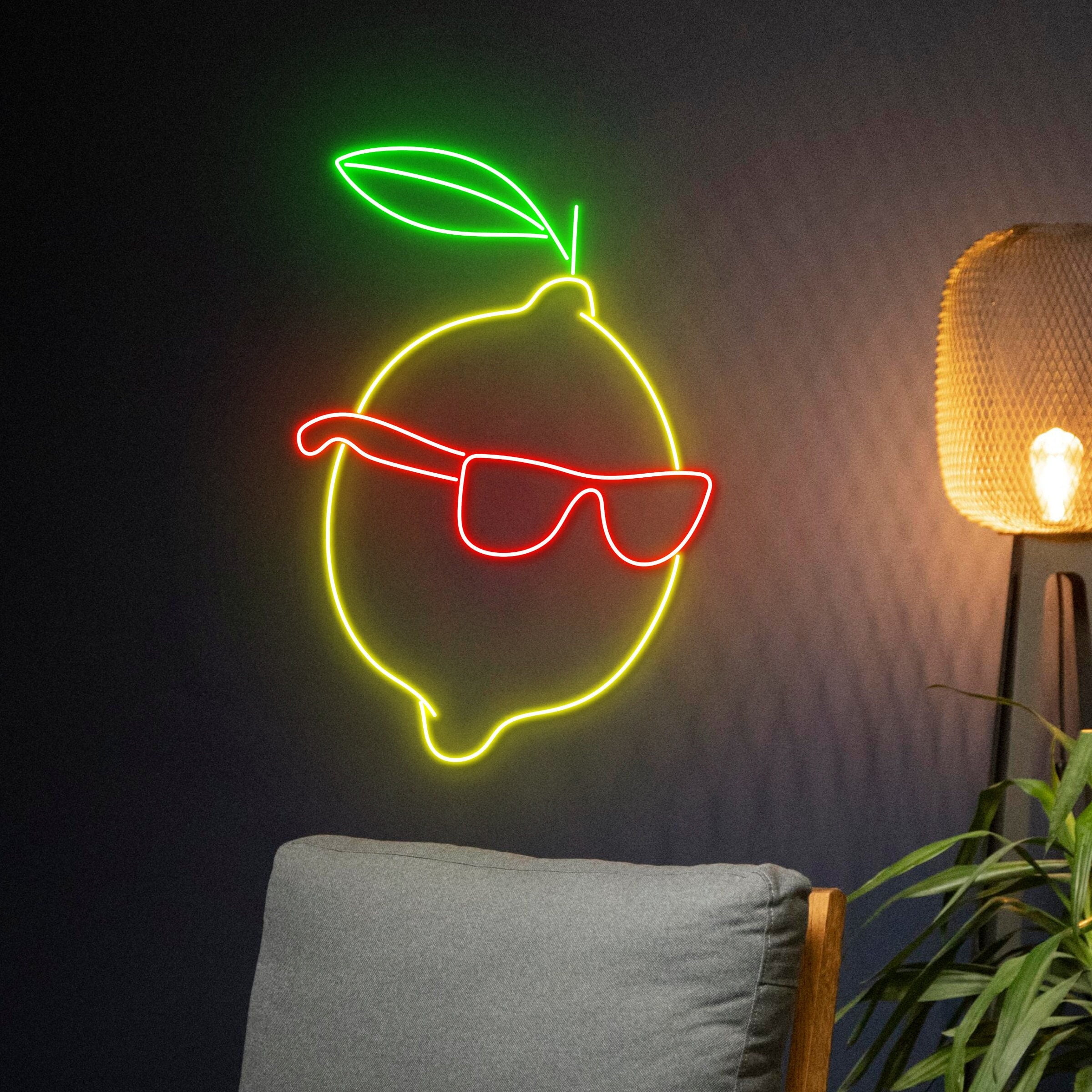 Handmadetneonsign Lemon Glasses Neon Sign, Lemon LED Sign, Lemon Fruit ...
