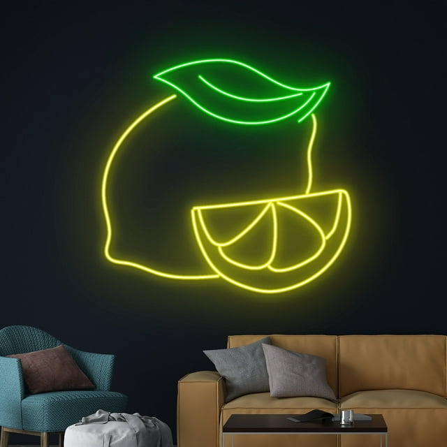 Handmadetneonsign Lemon Neon Sign, Lime LED Sign, Lemon Fruit Neon ...