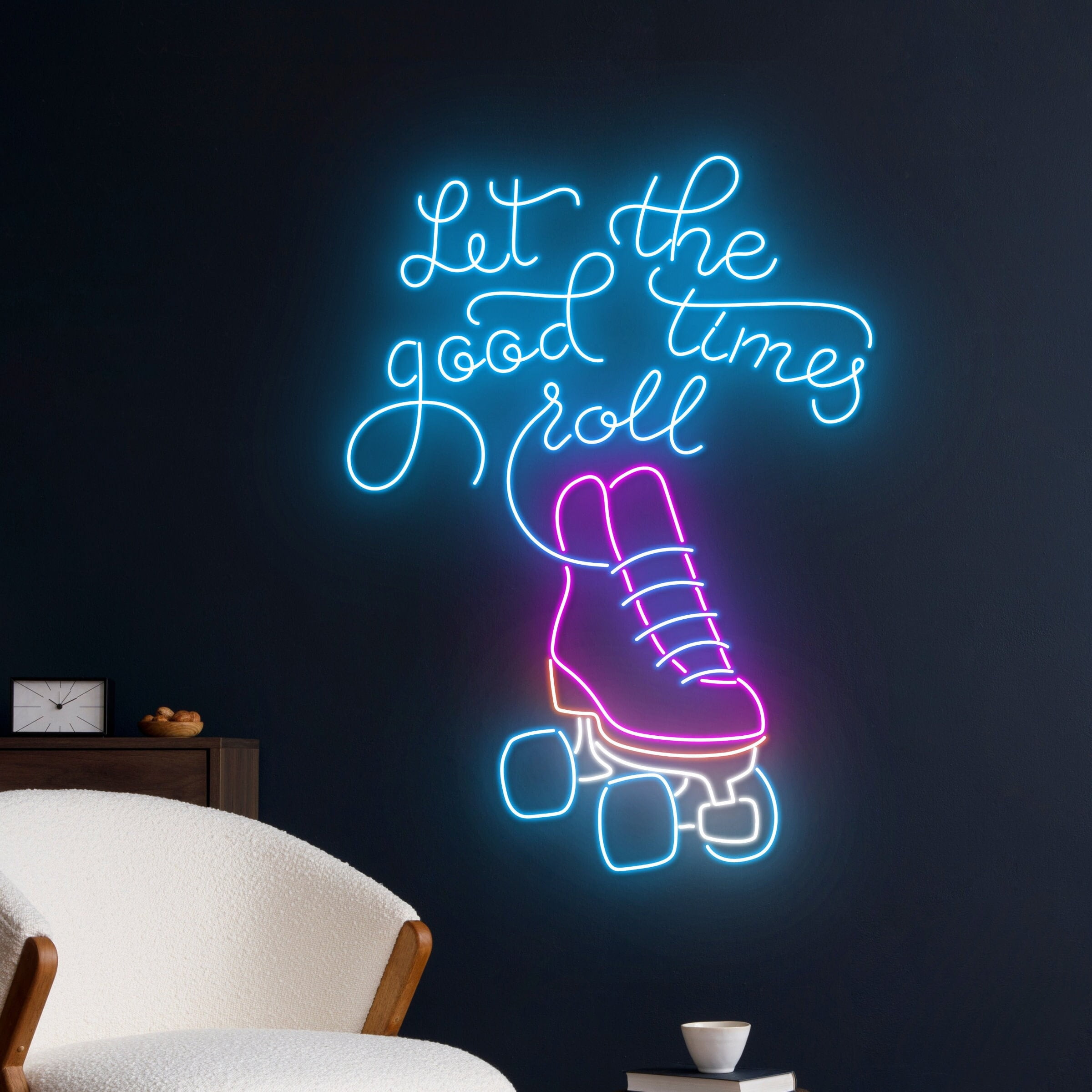 Handmadetneonsign Let The Good Times Roll Roller Skate Neon Sign ...
