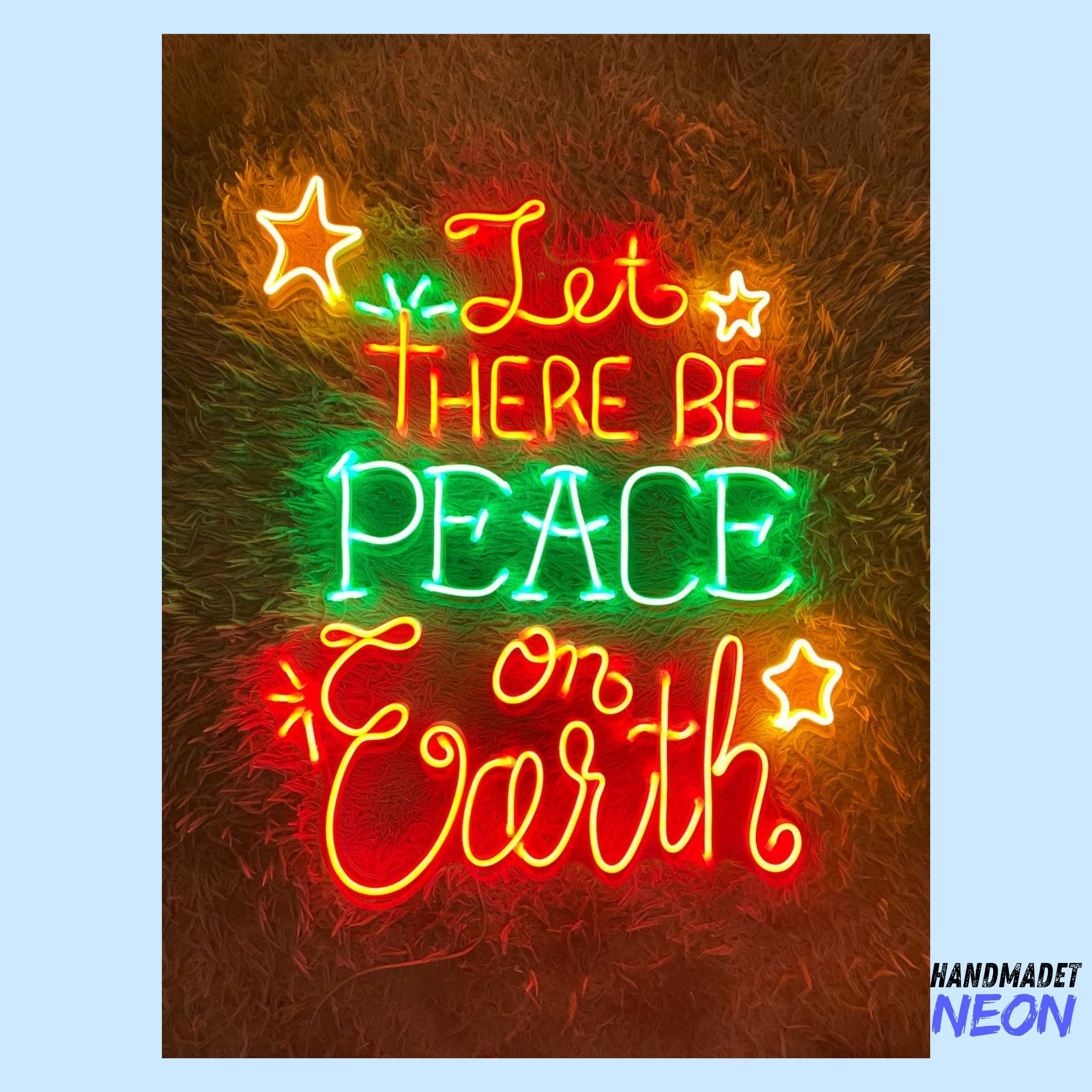 Handmadetneonsign Let There Be Peace On Earth Neon Sign, Merry ...