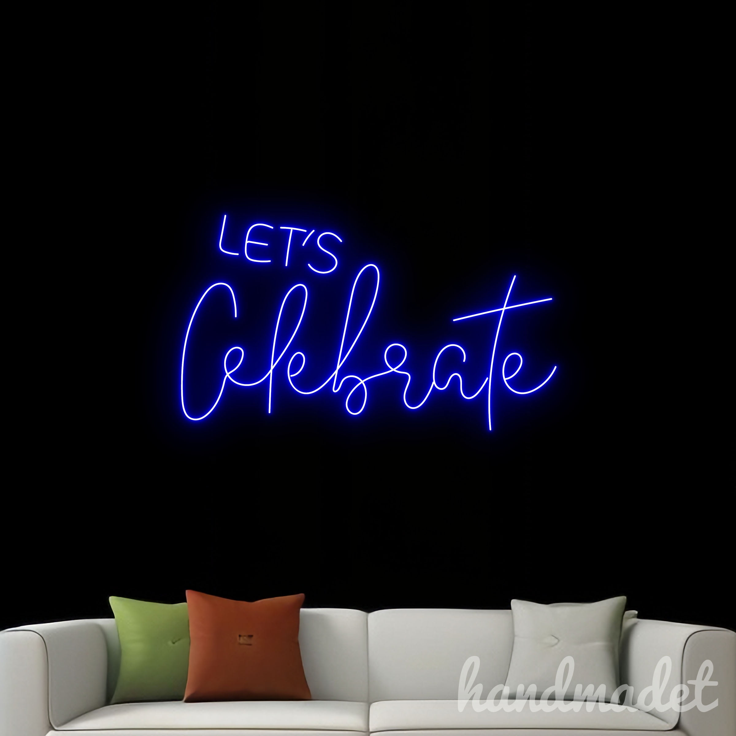 Handmadetneonsign Let's Celebrate Neon Sign, Let's Celebrate Wall Art ...