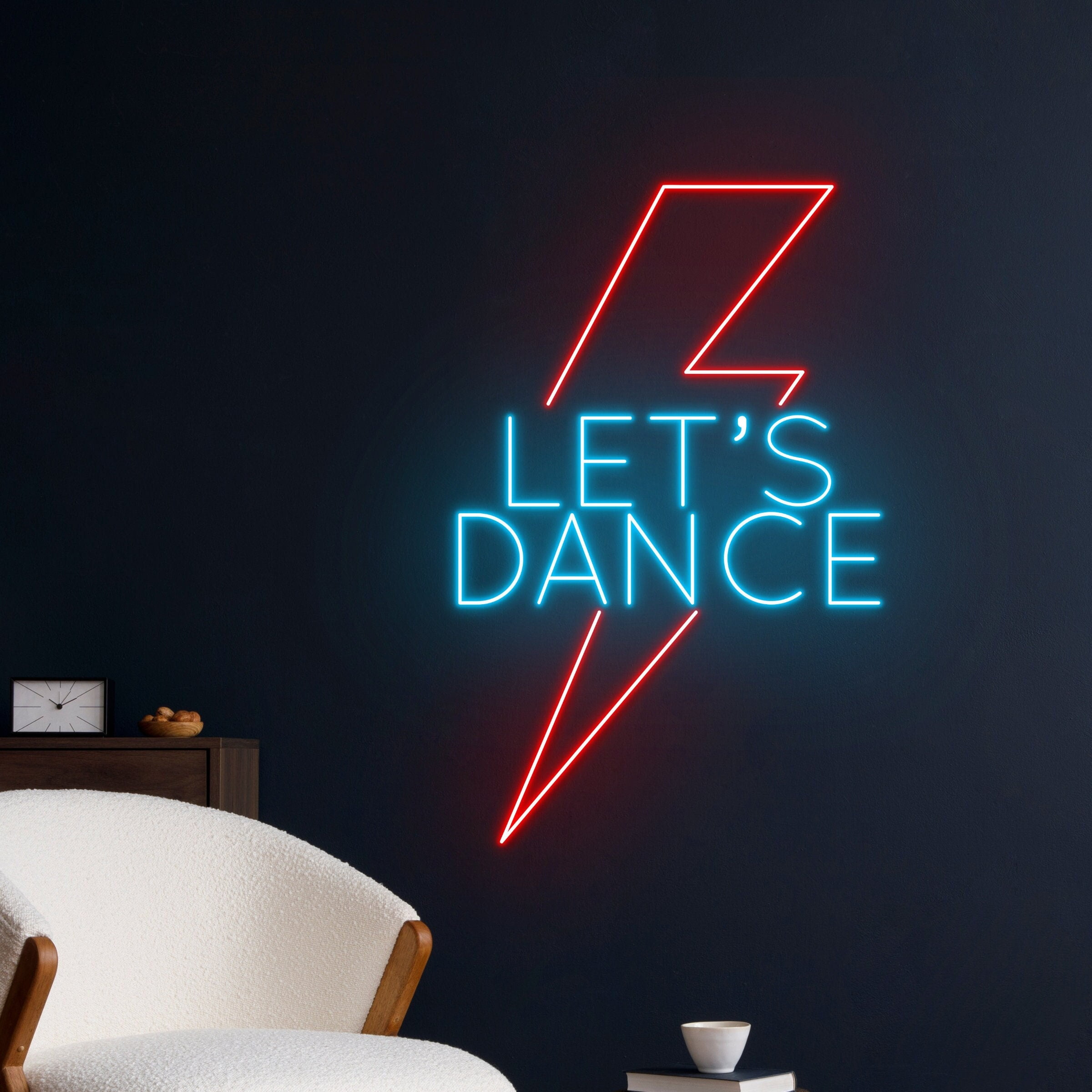 Handmadetneonsign Let's Dance Lighting Bolt Neon Sign, Light Bolt LED ...