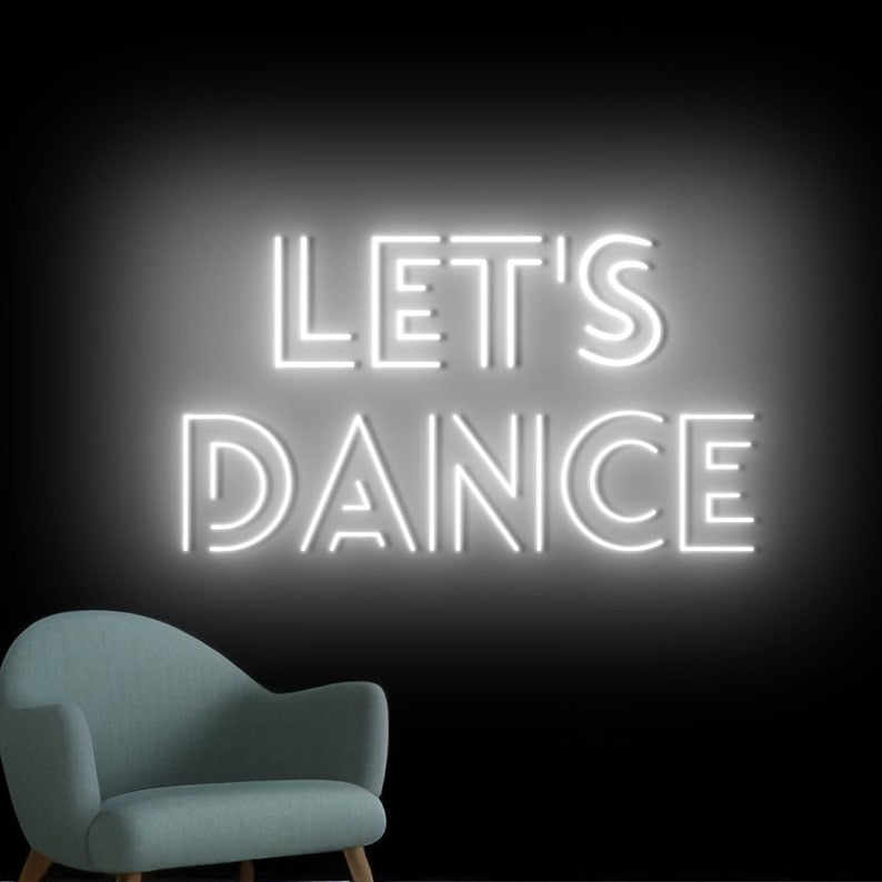 Handmadetneonsign Let's Dance Neon Sign, Quote Wall Art Decor, Words ...
