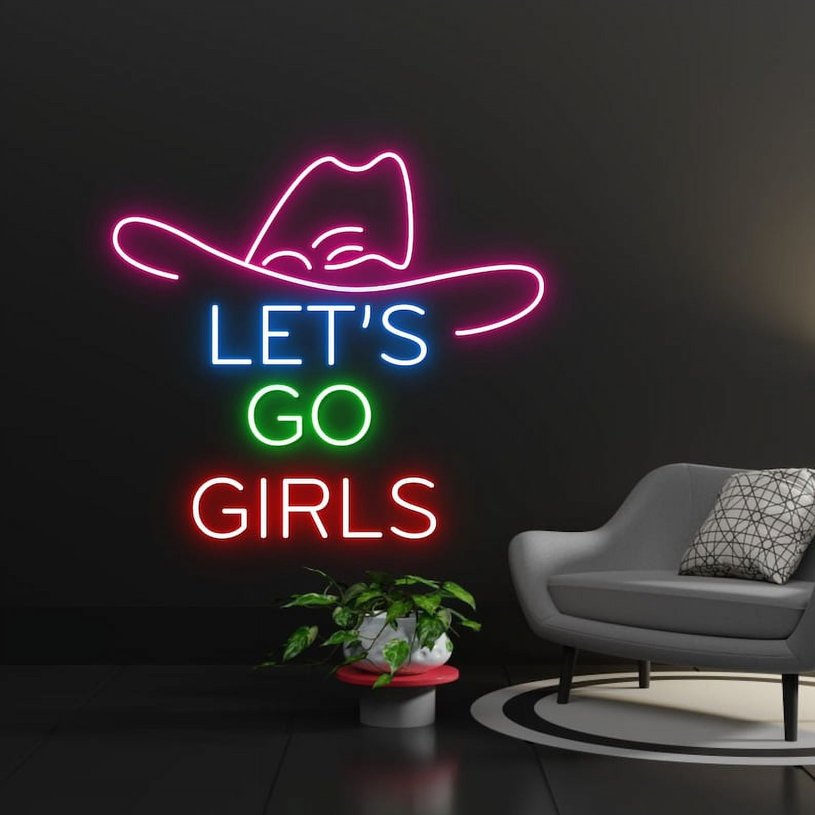 Handmadetneonsign Let's Go Girls Cowboy Hat Neon Sign, Let's Go Girls ...