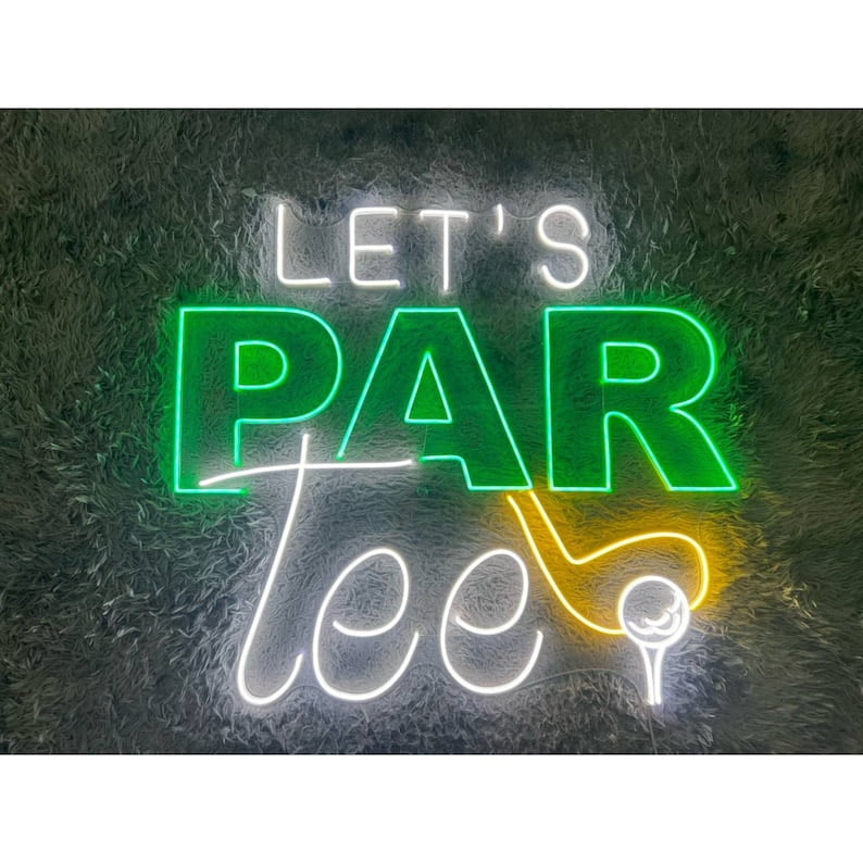 Handmadetneonsign Let's Par Tee Golf Wall Art, Golfer Wall Decor, Golf ...