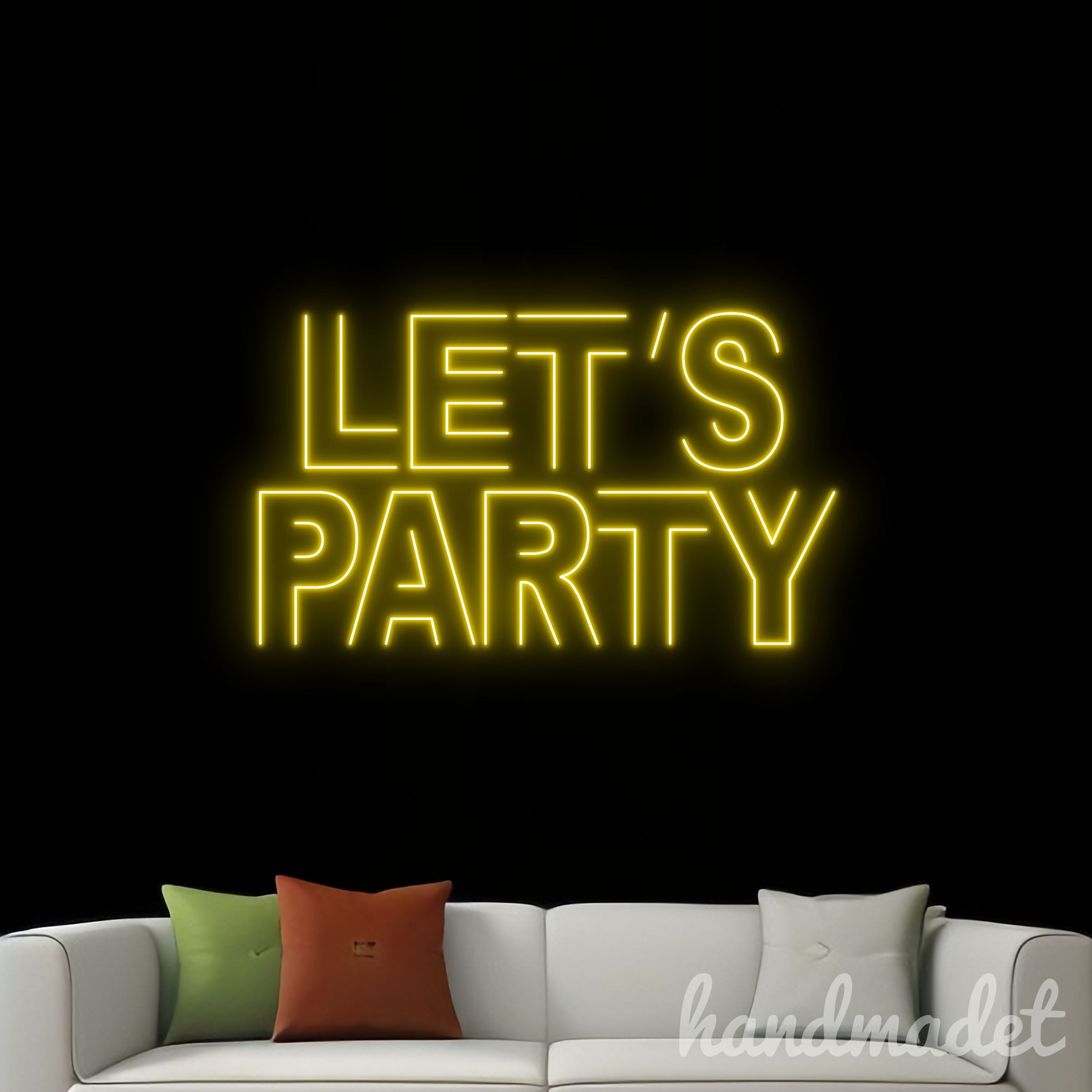 Handmadetneonsign Let's Party Neon Sign, Let's Party Wall Art Decor ...