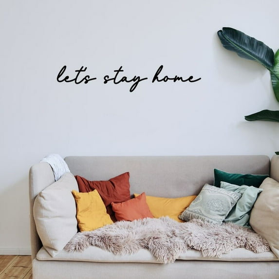 Handmadetneonsign Let's Stay Home Words Metal Wall Art Light, Letters ...