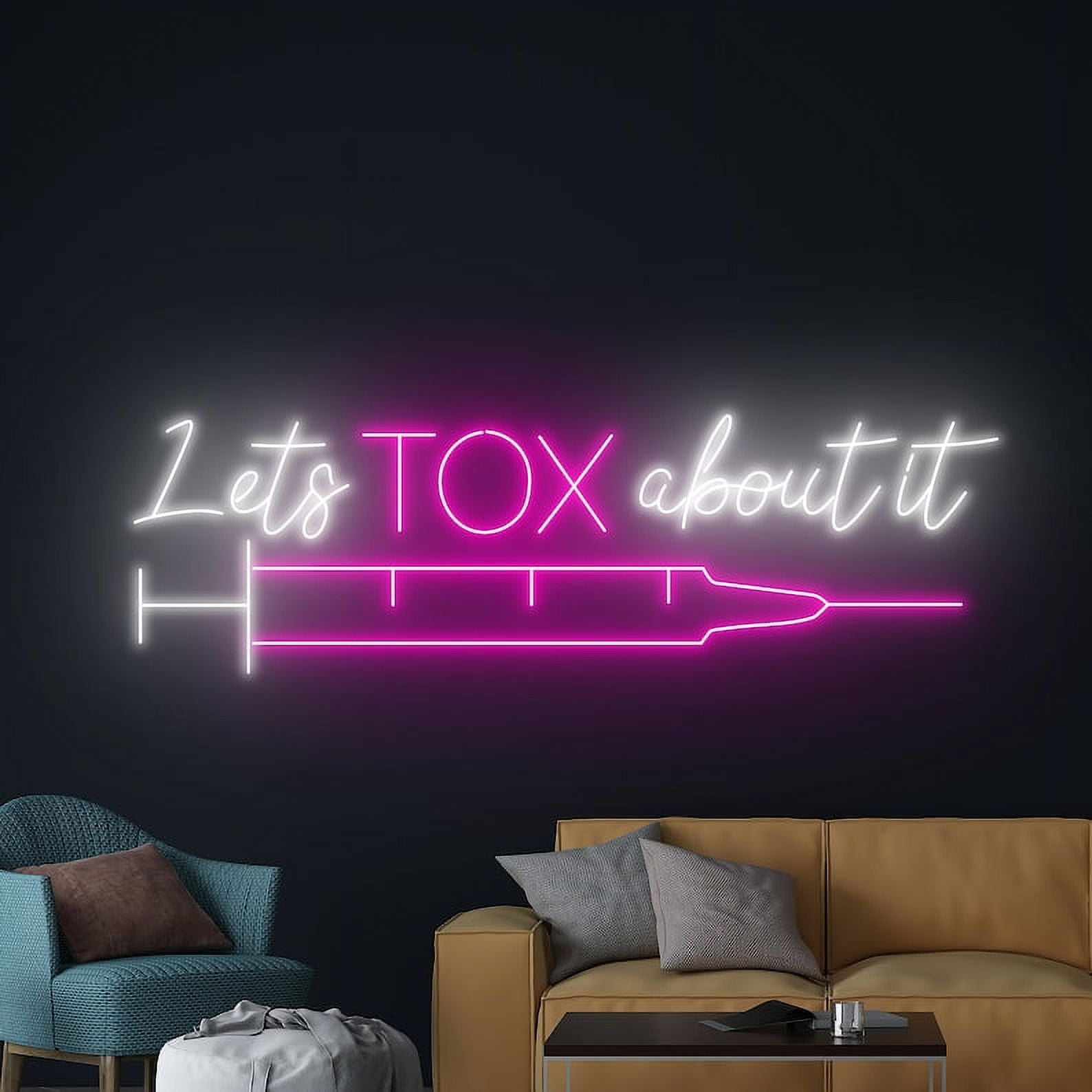 Handmadetneonsign Lets Tox About It Neon Sign, Botox Neon Art Decor ...