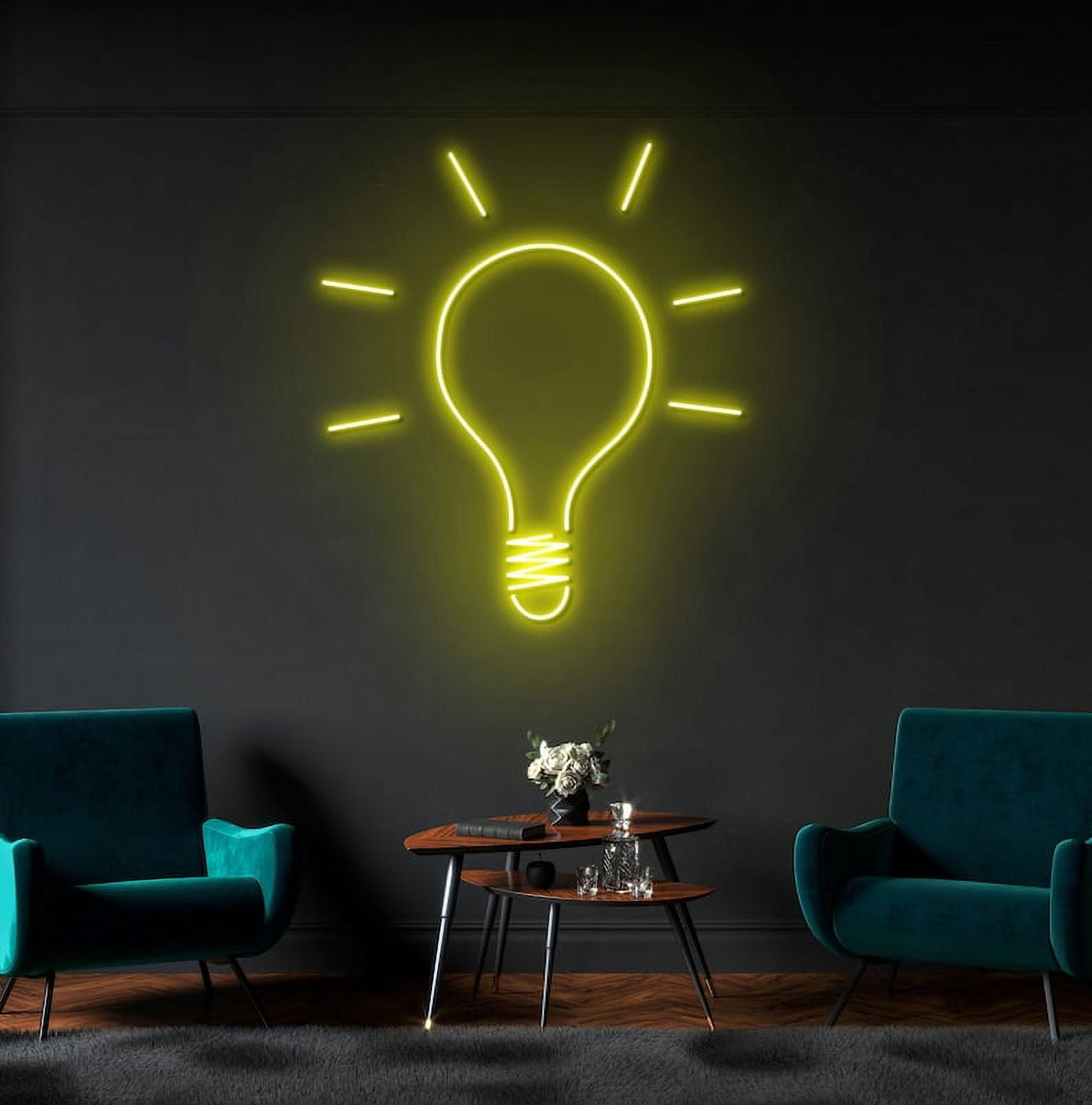 Handmadetneonsign Light bulb Led Sign, Light bulb Neon Sign, Wall Decor ...