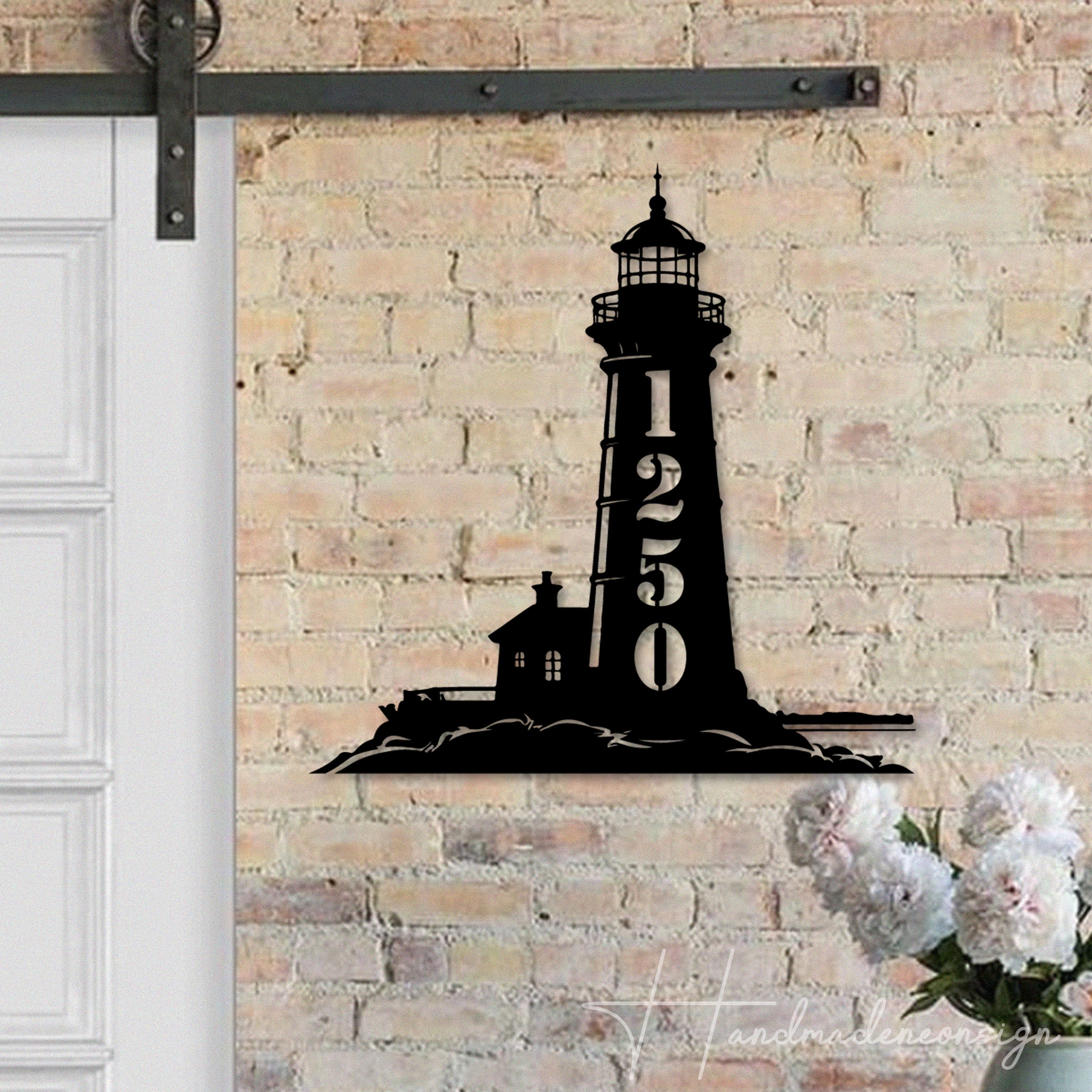 Handmadetneonsign Lighthouse Address House Number, Lighthouse Home ...