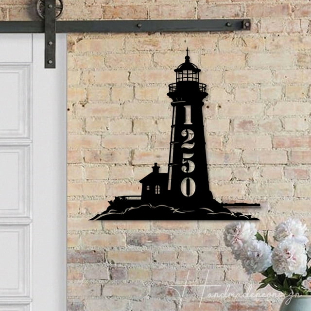 Handmadetneonsign Lighthouse Address House Number, Lighthouse Home ...