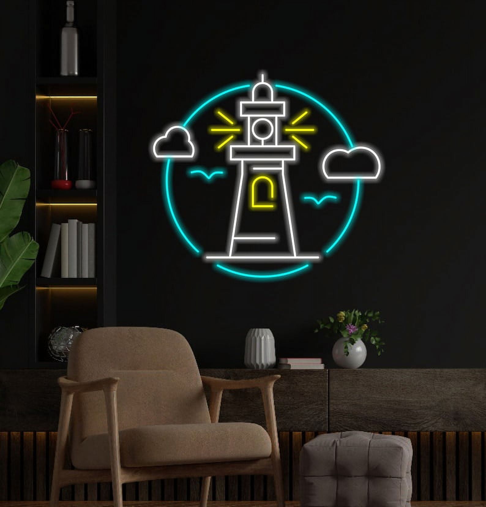 Handmadetneonsign Lighthouse Neon Sign, Lighthouse Beacons Led Sign ...