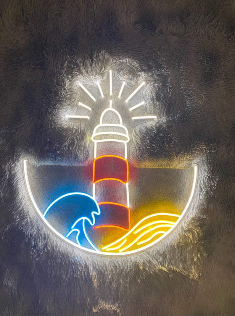 Handmadetneonsign Lighthouse Neon Sign, Lighthouse Beacons Led Sign ...