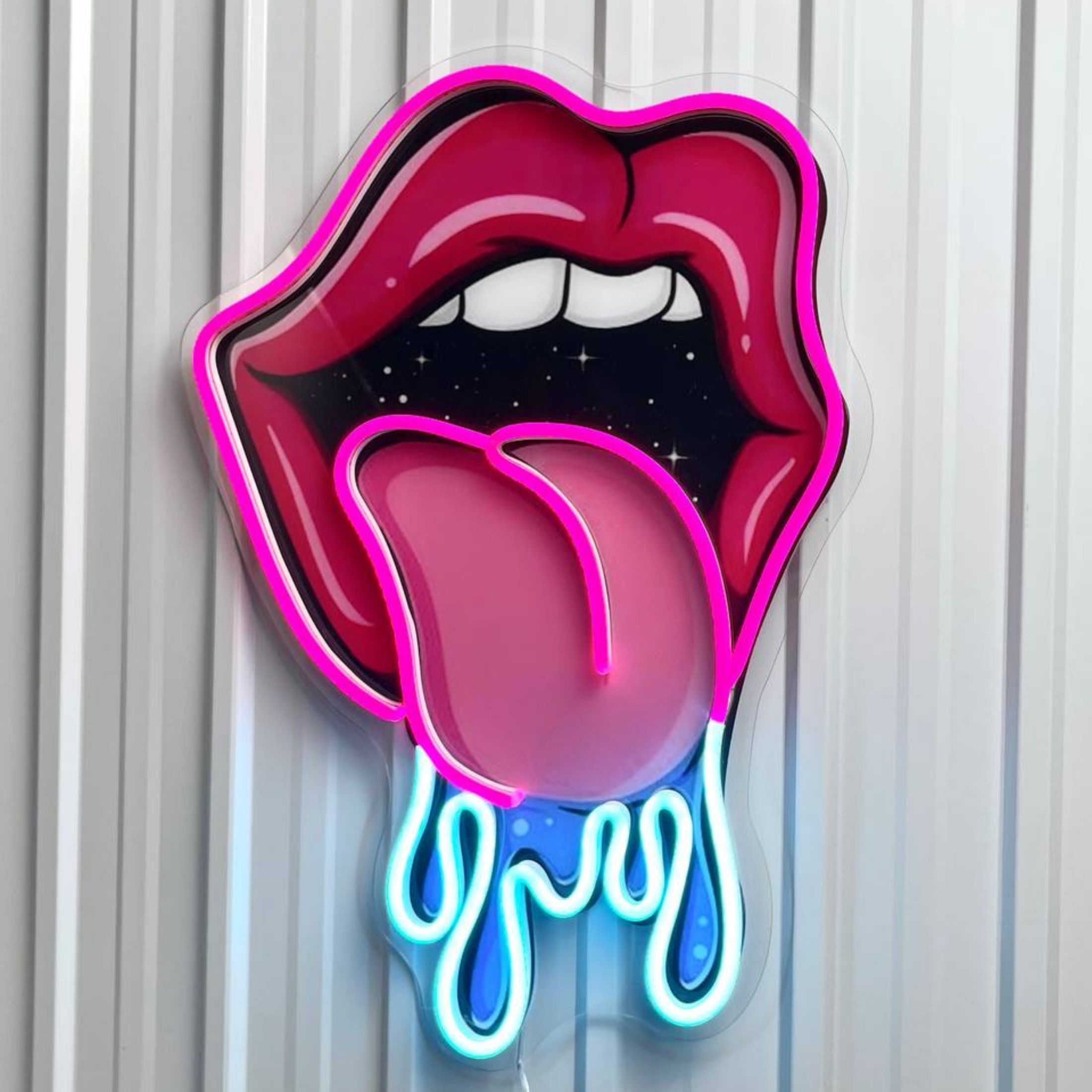 Handmadetneonsign Lips Dripping Neon Sign, Lips Dripping Decal Printed ...
