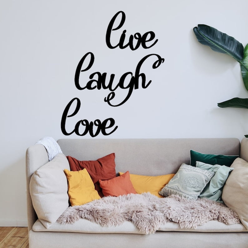 Handmadetneonsign Live Laugh Love Words Metal Wall Art Light, Letters ...