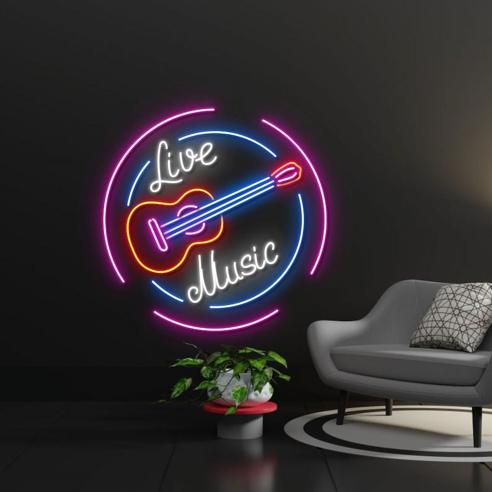 Handmadetneonsign Live Music Neon Sign, Live Music Led Sign, Live Music ...