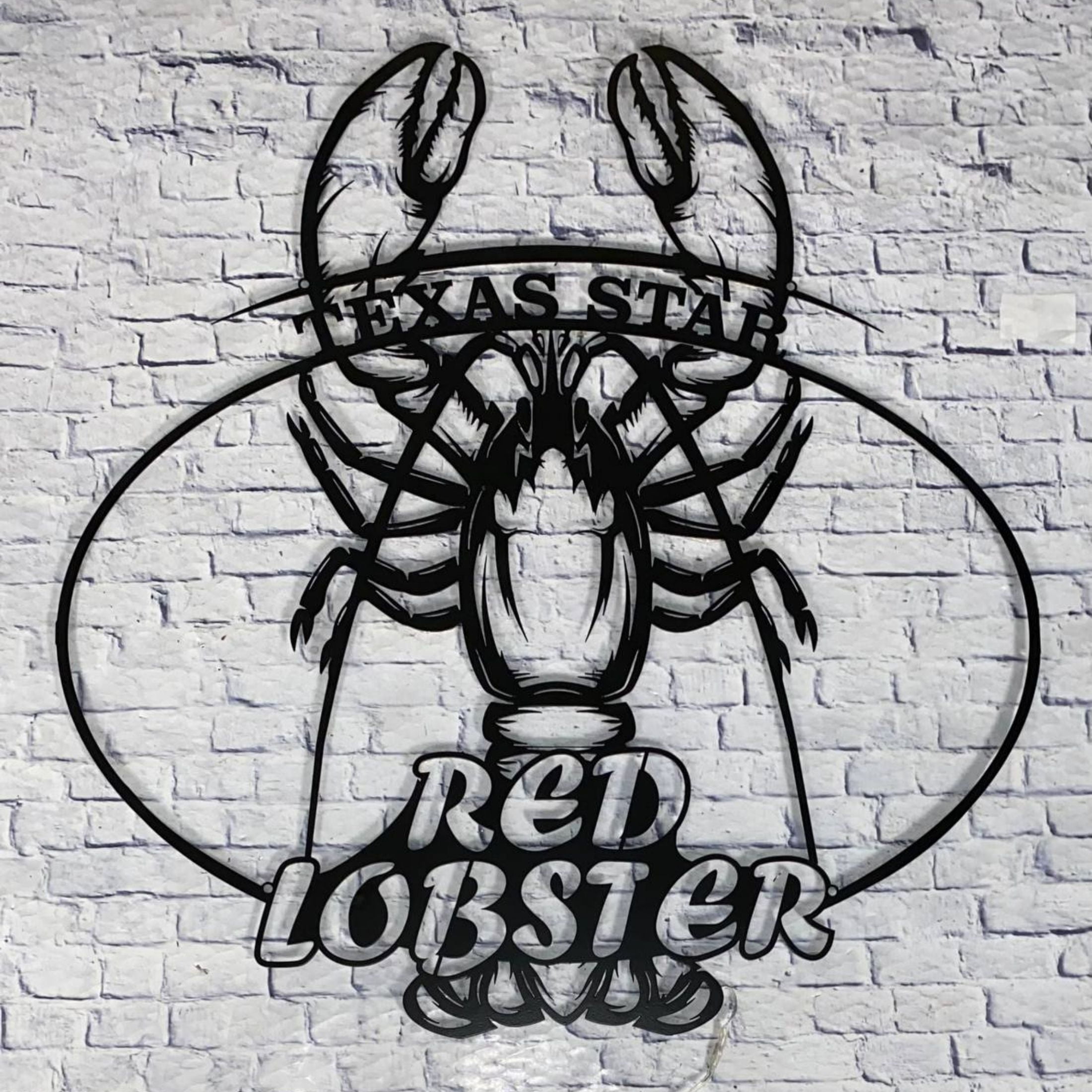 Handmadetneonsign Lobster Metal Wall Art Light, Sea Food Metal Sign ...