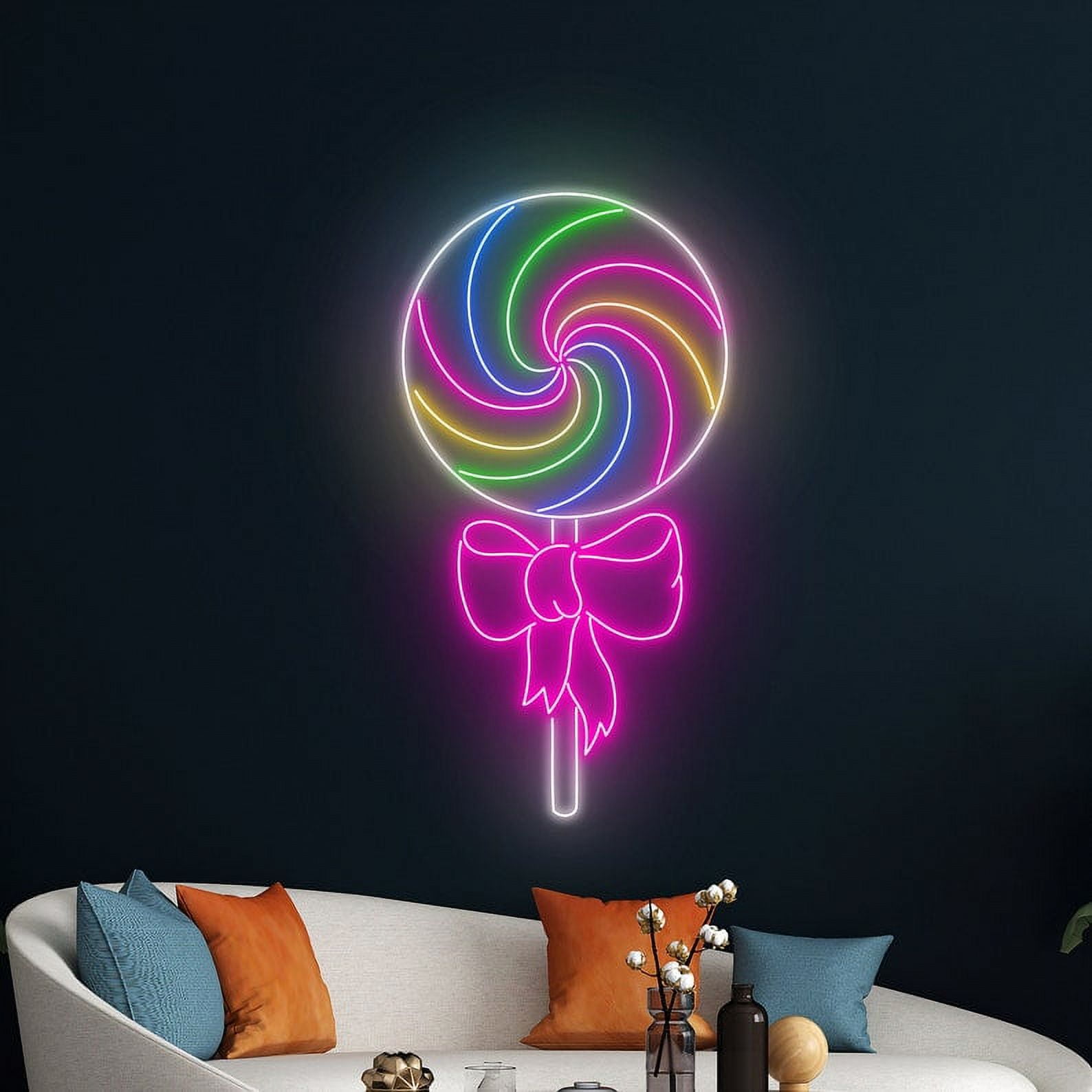 Handmadetneonsign Lollipop Neon Sign, Lollipop Candy Wall Decor, Candy ...