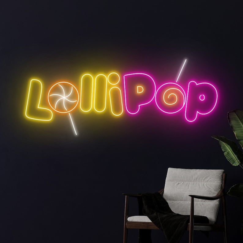 Handmadetneonsign Lollipop Neon Sign, Lollipop Candy Wall Decor ...