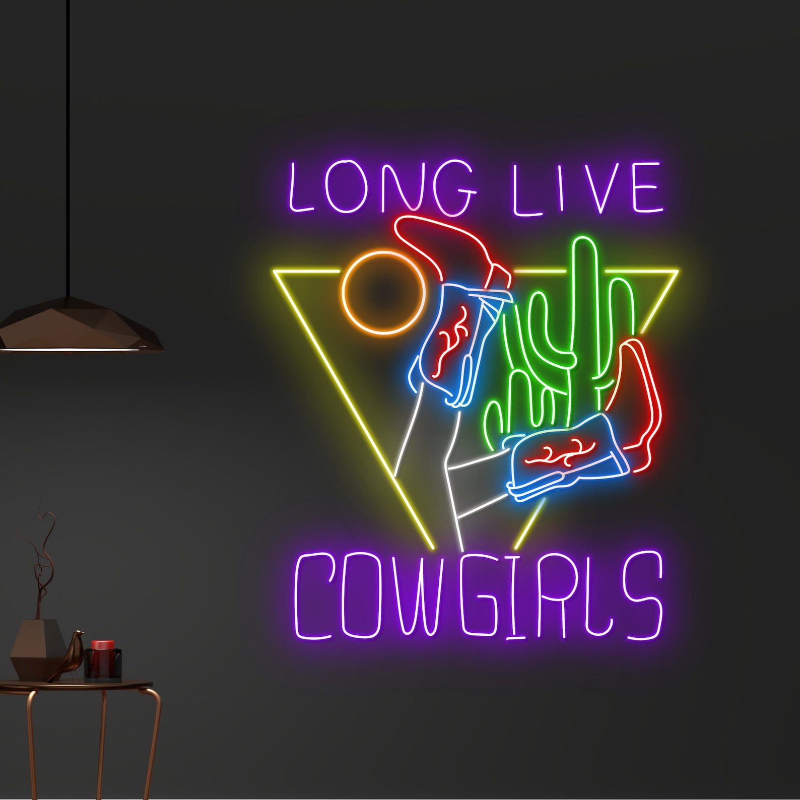 Handmadetneonsign Long Live Cowgirls Neon Light Cowgirl Legs Led Light