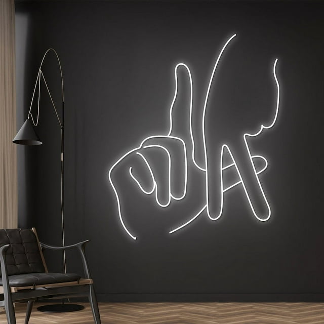 Handmadetneonsign Los Angeles Hand Gesture Neon Sign, Custom LA Hand ...