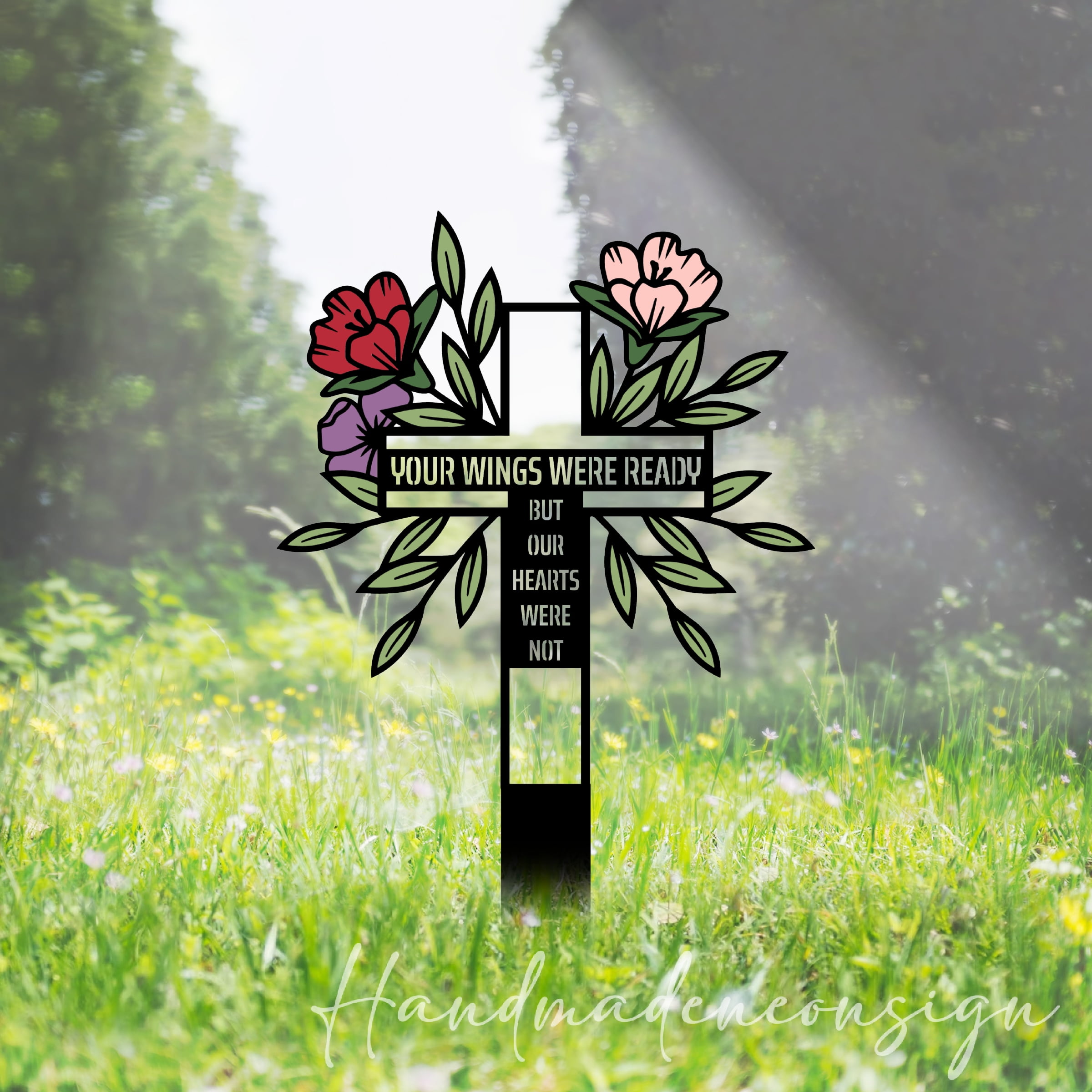 Handmadetneonsign Loss of Grandpa Flower Memorial Stake, Grandpa ...