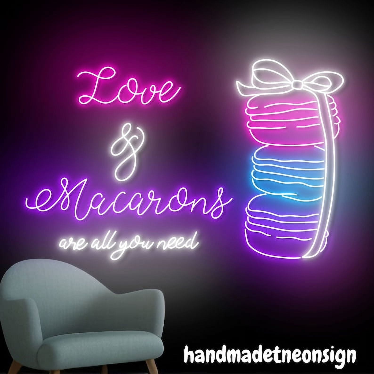 Handmadetneonsign Love And Macarons Are All You Need Neon Sign, Macaron ...