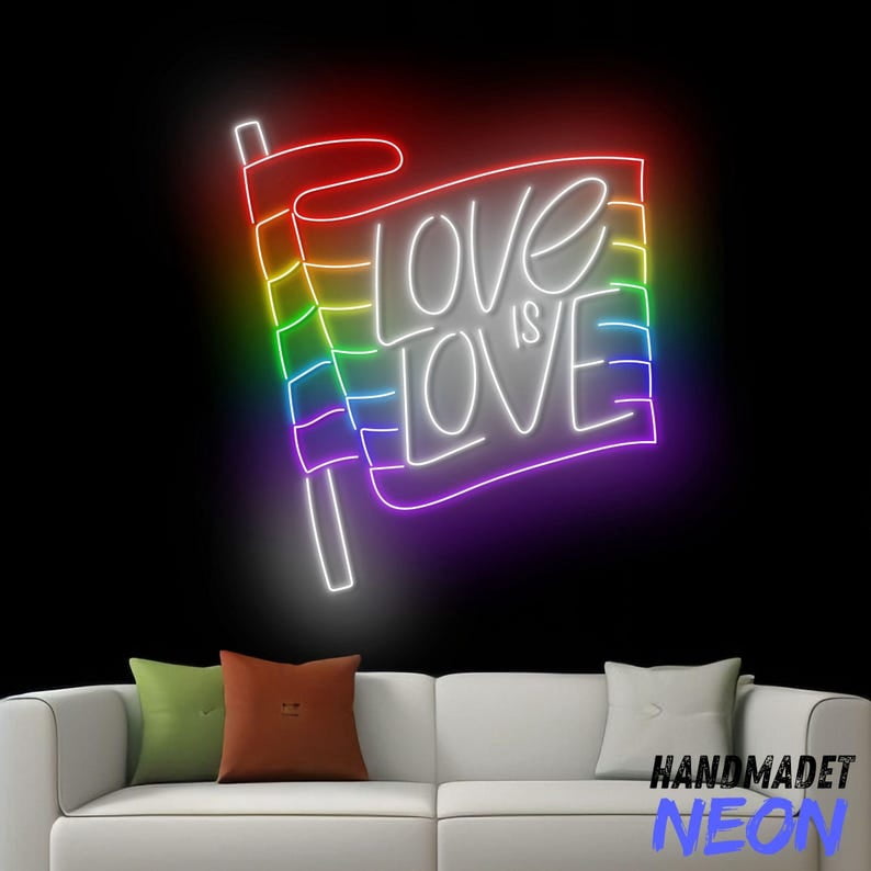 Handmadetneonsign Love Is Love Neon Sign, Pride Flag Led Sign, LGBT ...