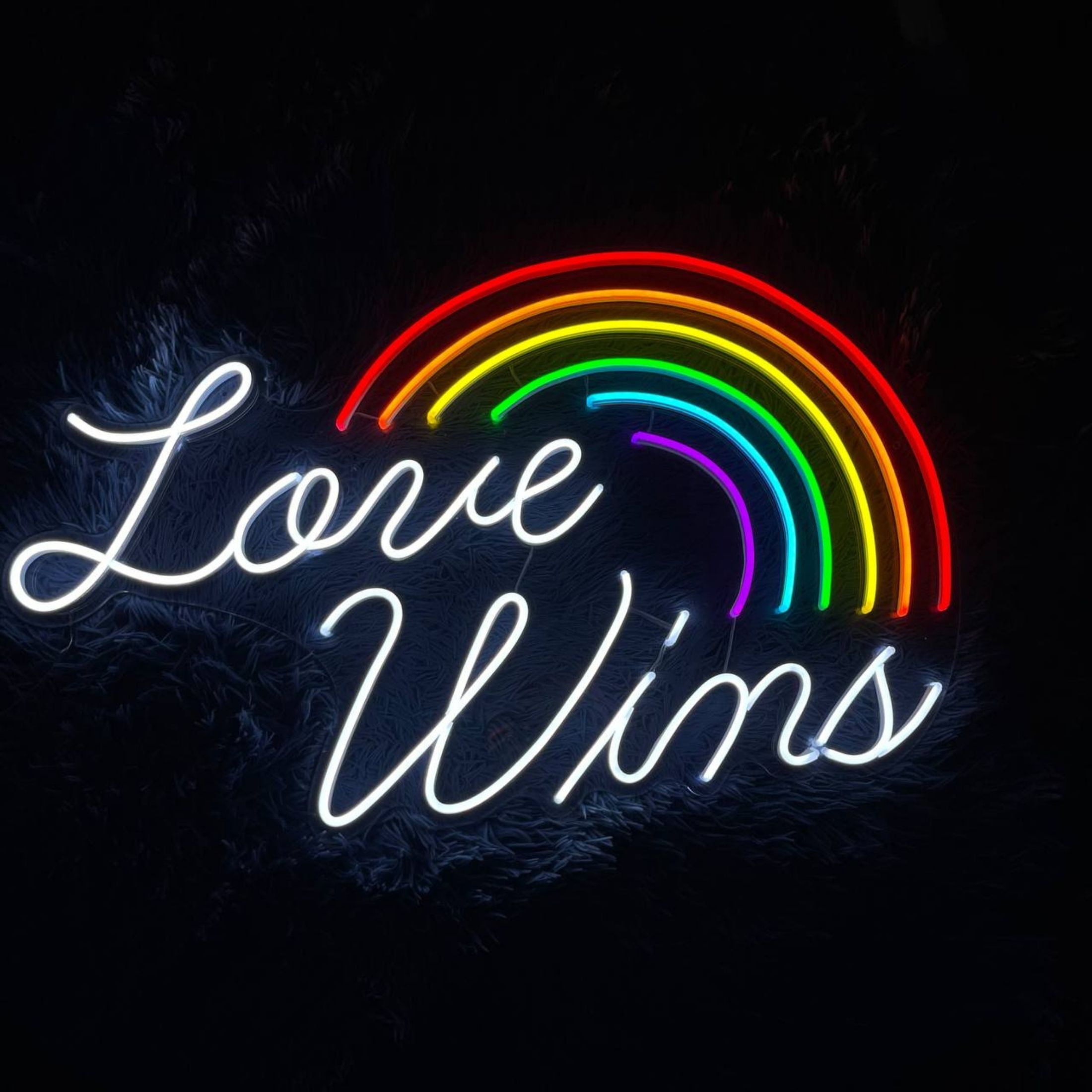 Handmadetneonsign Love Twins Neon Sign, Rainbow LED Light Wall Art ...