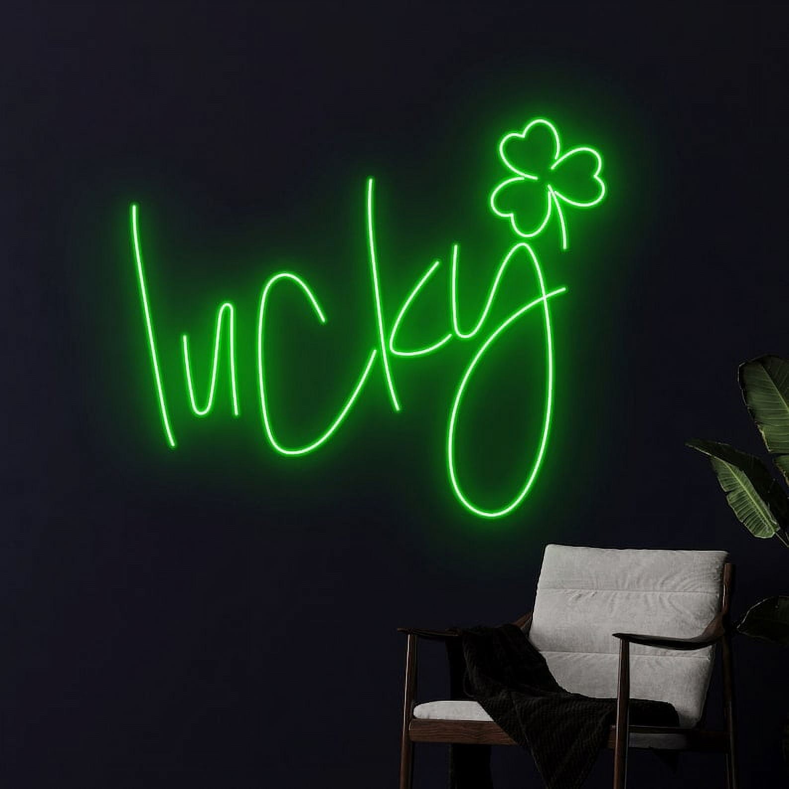 Handmadetneonsign Lucky Neon Sign, Shamrock Neon Light, 3 Leaf Clover ...