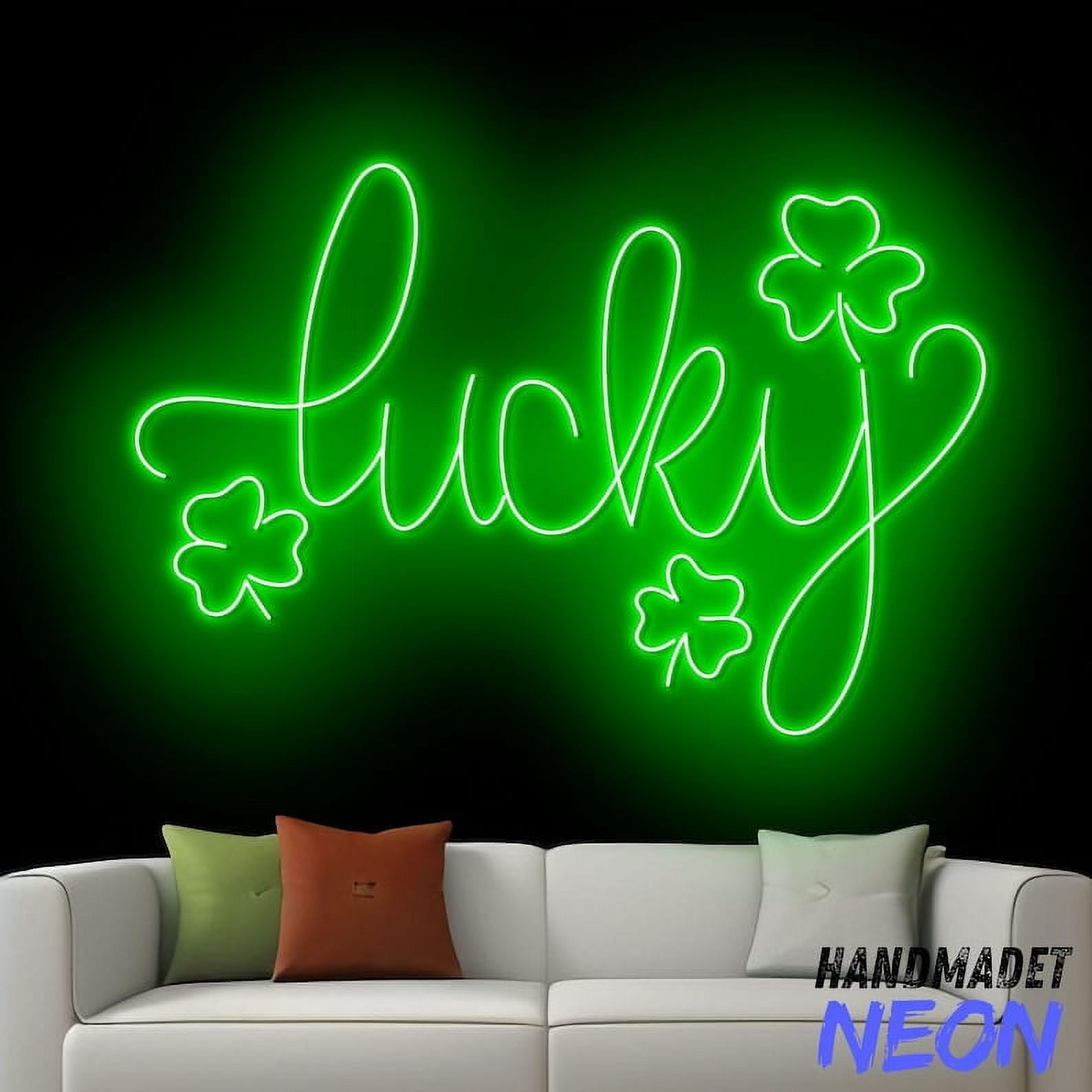 Handmadetneonsign Lucky Shamrock Neon Sign, Happy St. Patrick's day Led ...