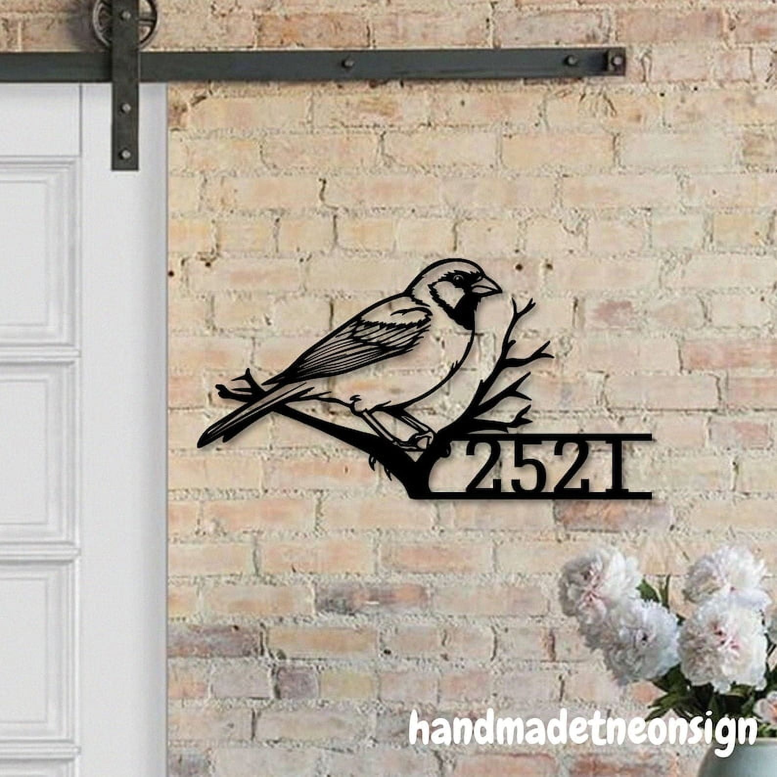 Handmadetneonsign Magpie House Number Metal, Magpie Bird Home Number ...