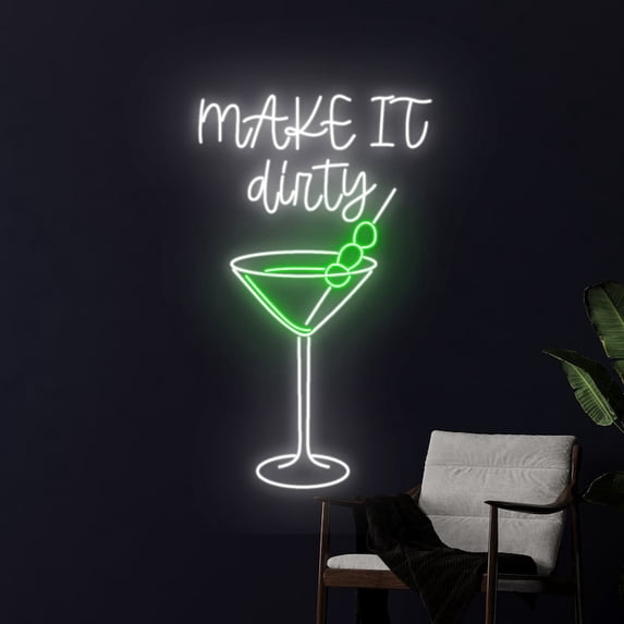 Handmadetneonsign Make It Dirty Martini Led Sign, Make It Dirty Martini ...