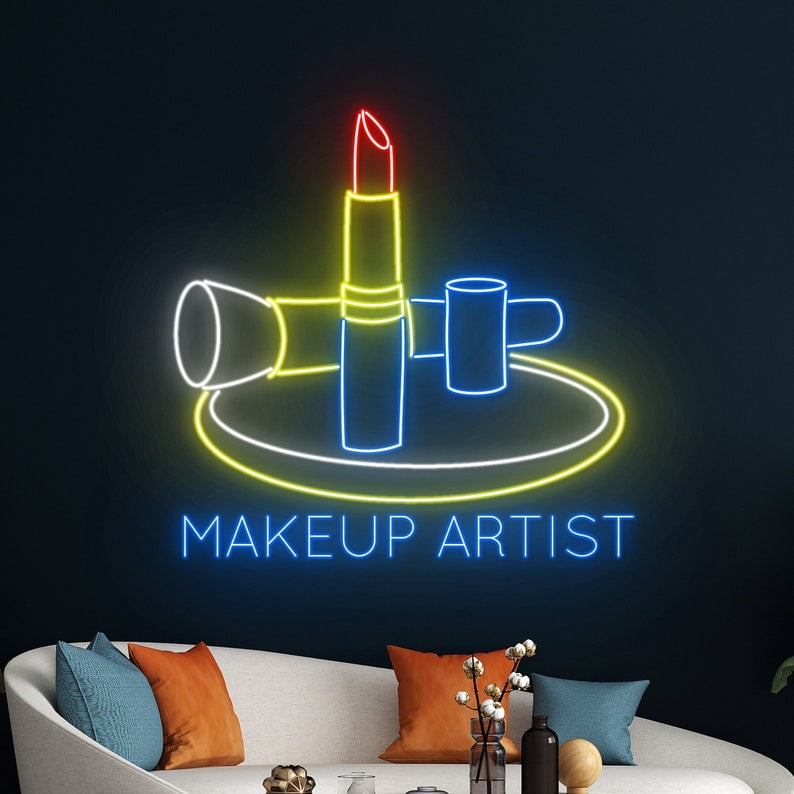 Handmadetneonsign Makeup Artist Neon Sign, Cosmetics Neon Light, Beauty ...