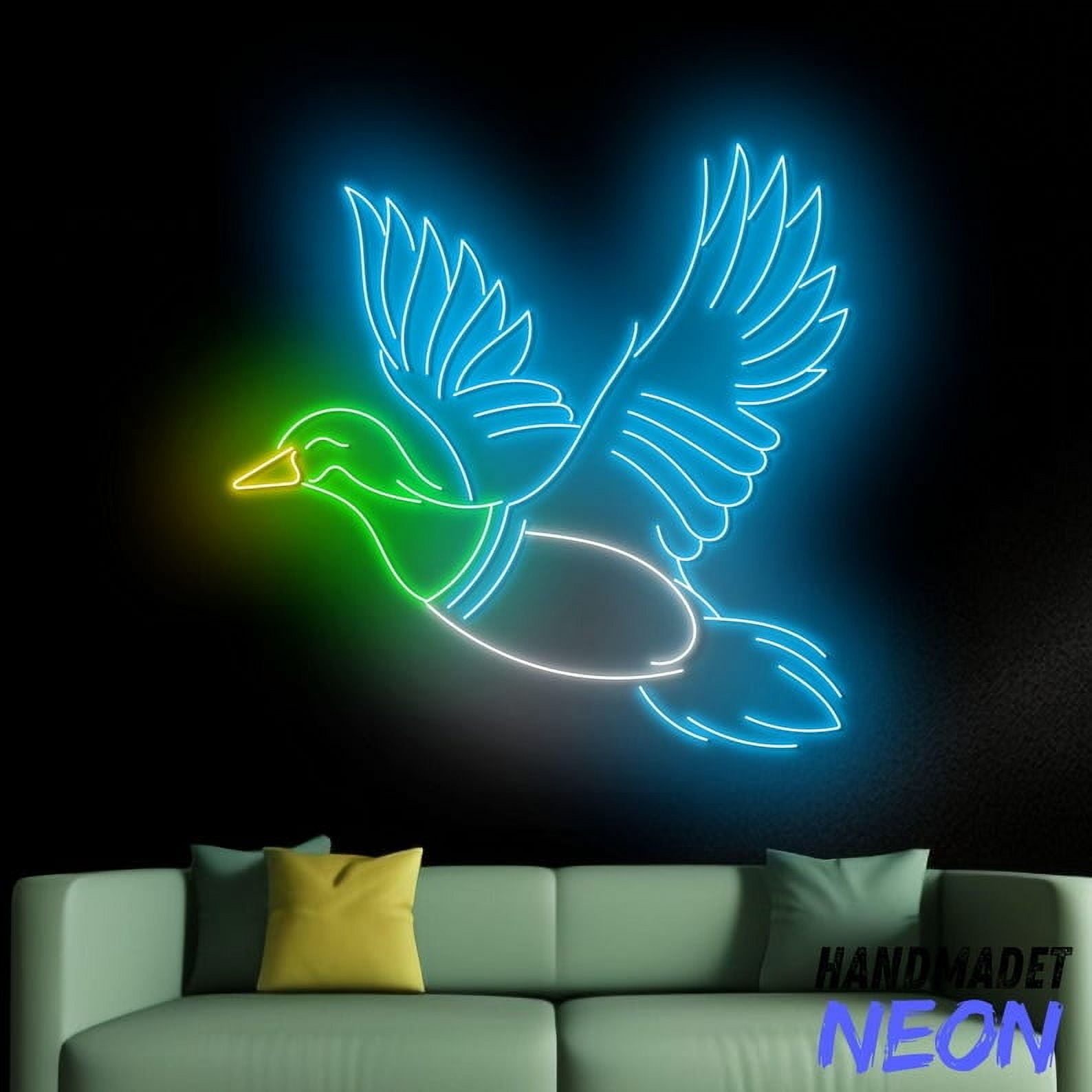 Handmadetneonsign Mallard Flying Duck Neon Sign , Flying Duck Led Sign ...