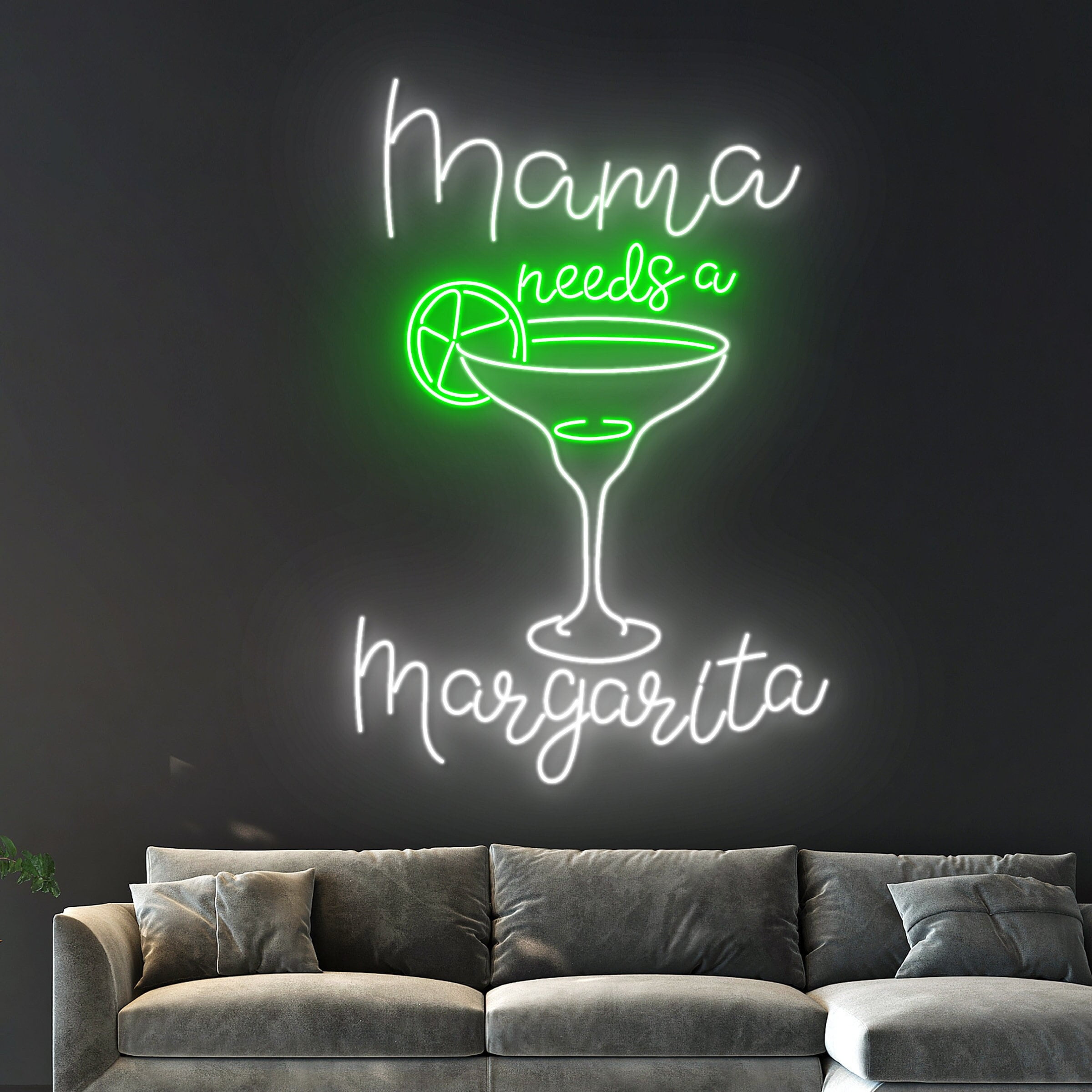 Handmadetneonsign Mama Needs A Margarita Neon Sign, Margaritas LED ...