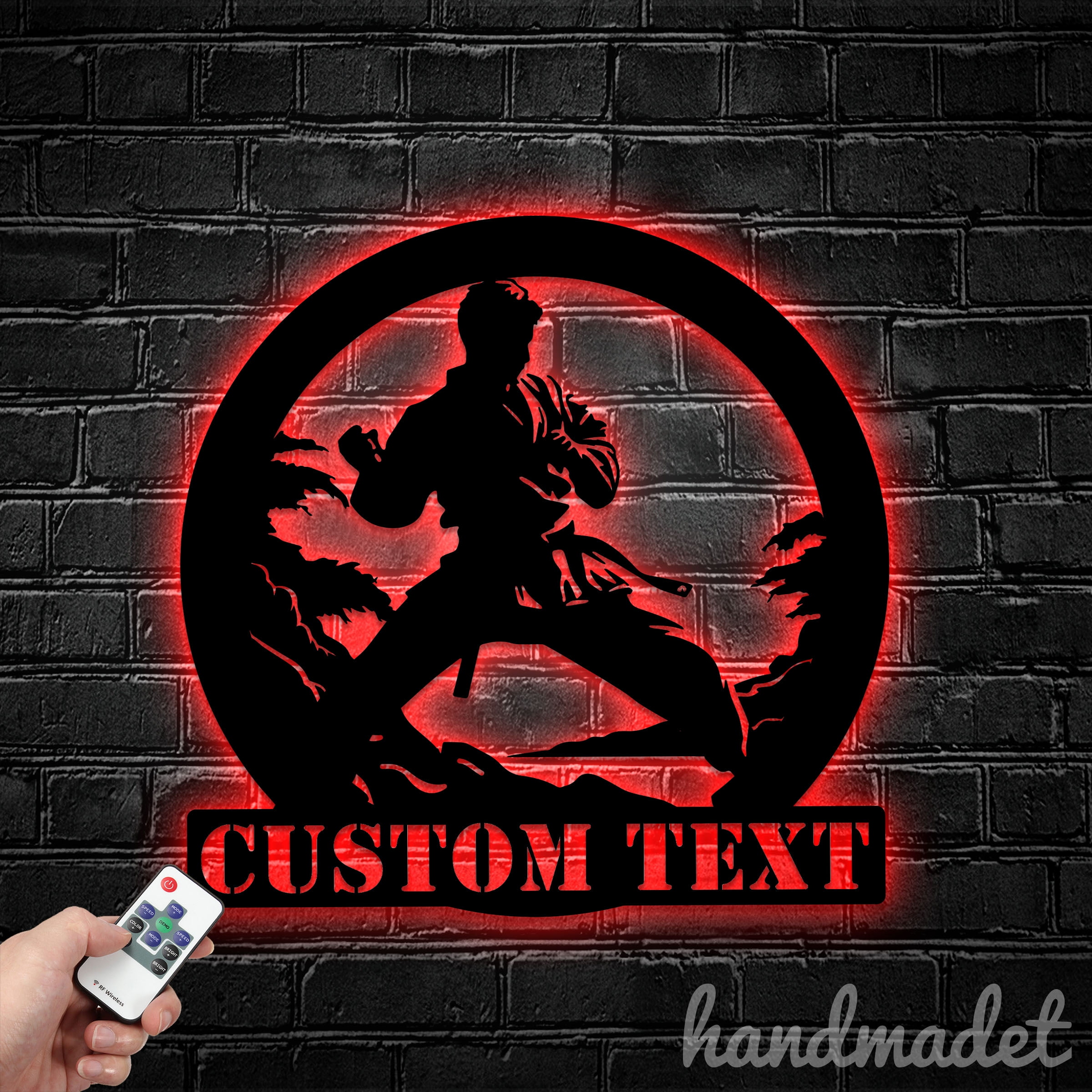Handmadetneonsign Man Karate Metal Wall Art Light, Karate Metal Sign ...